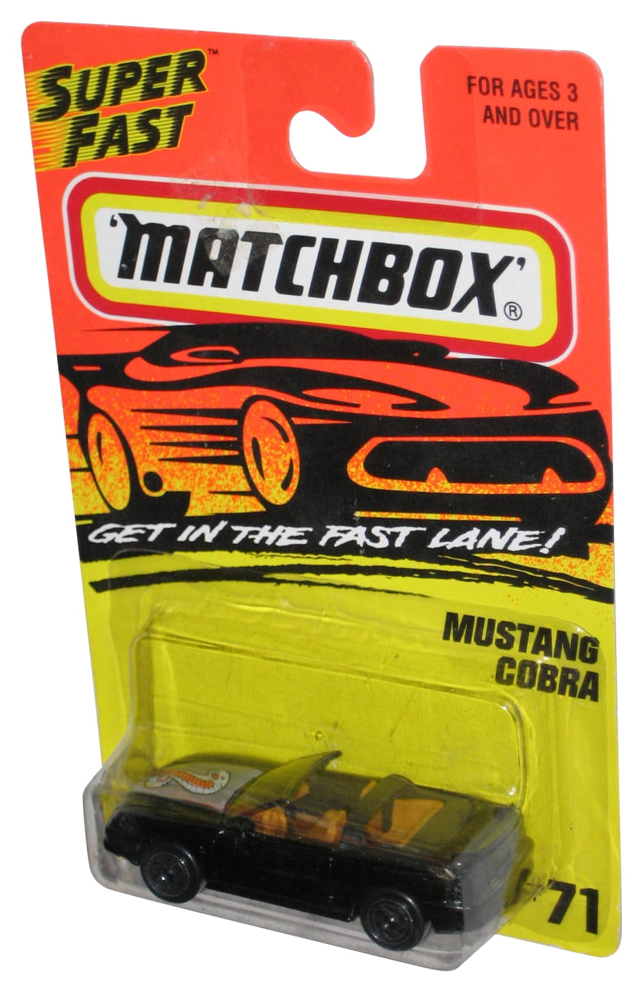 Matchbox Get In The Super Fast Lane (1996) Black Mustang Cobra Car Toy ...