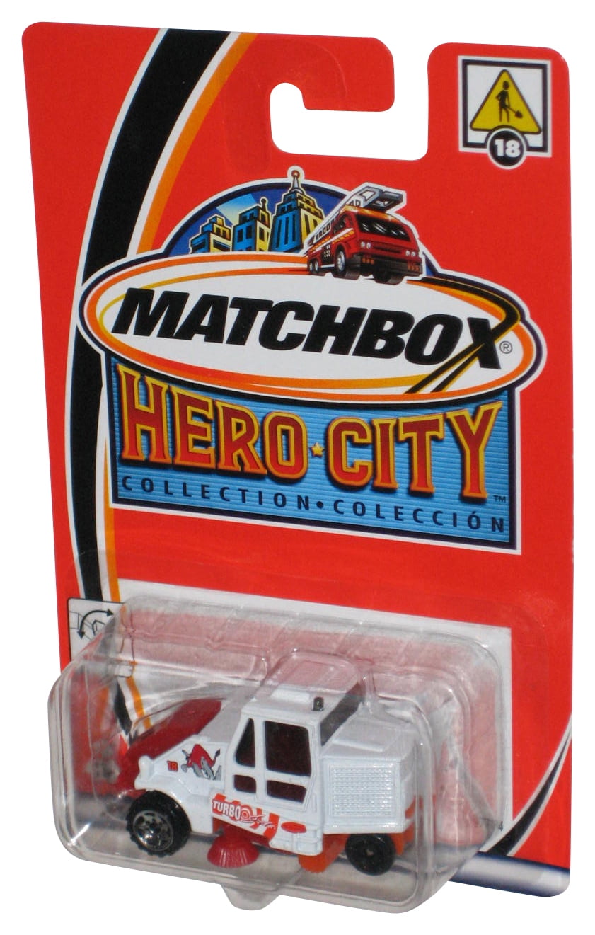 Matchbox Hero City (2002) Mattel White & Red Street Sweeper Toy #18 ...