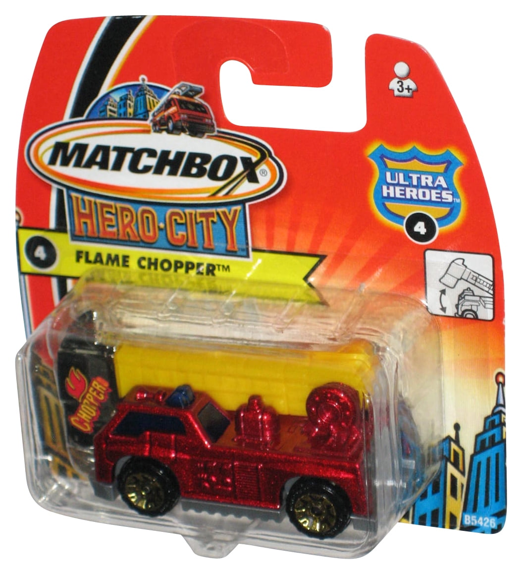 Matchbox Hero City (2003) Ultra Heroes Red Flame Chopper Red Toy Truck ...