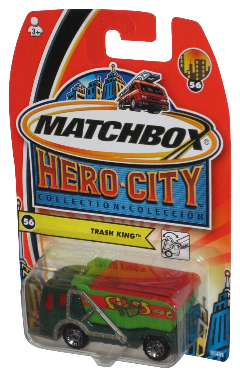 Matchbox Hero City Collection (2003) Green Trash King Garbage Truck #56 - Walmart.com