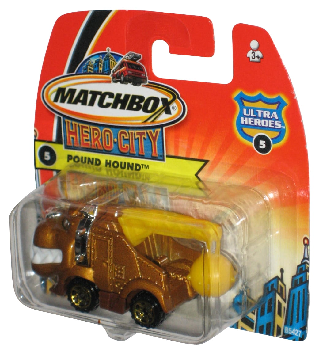 Matchbox Hero City Ultra Heroes (2003) Gold Pound Hound Dog Toy Car #5 ...