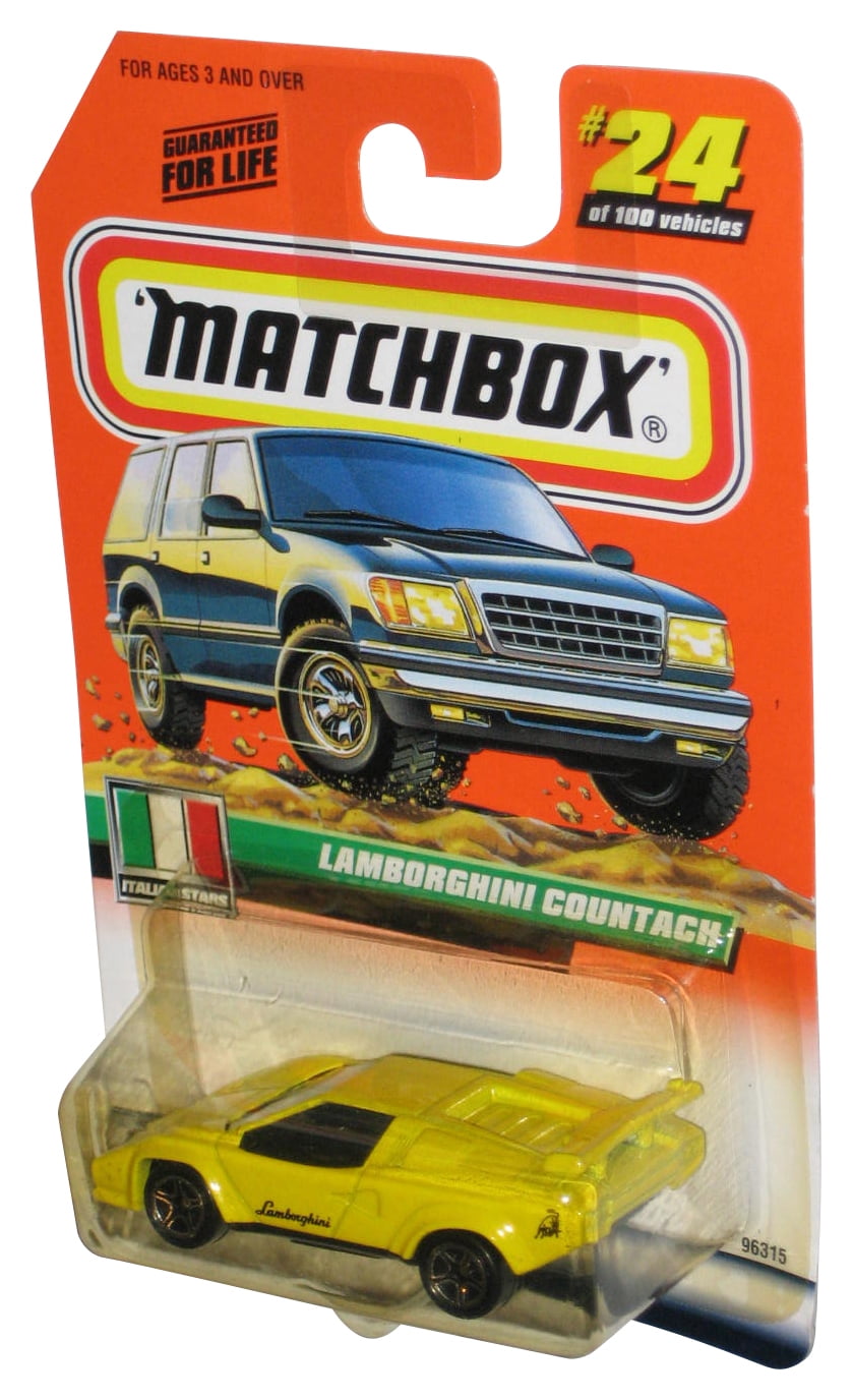 Matchbox Italian Stars (1999) Yellow Lamborghini Countach Car #24/100 ...