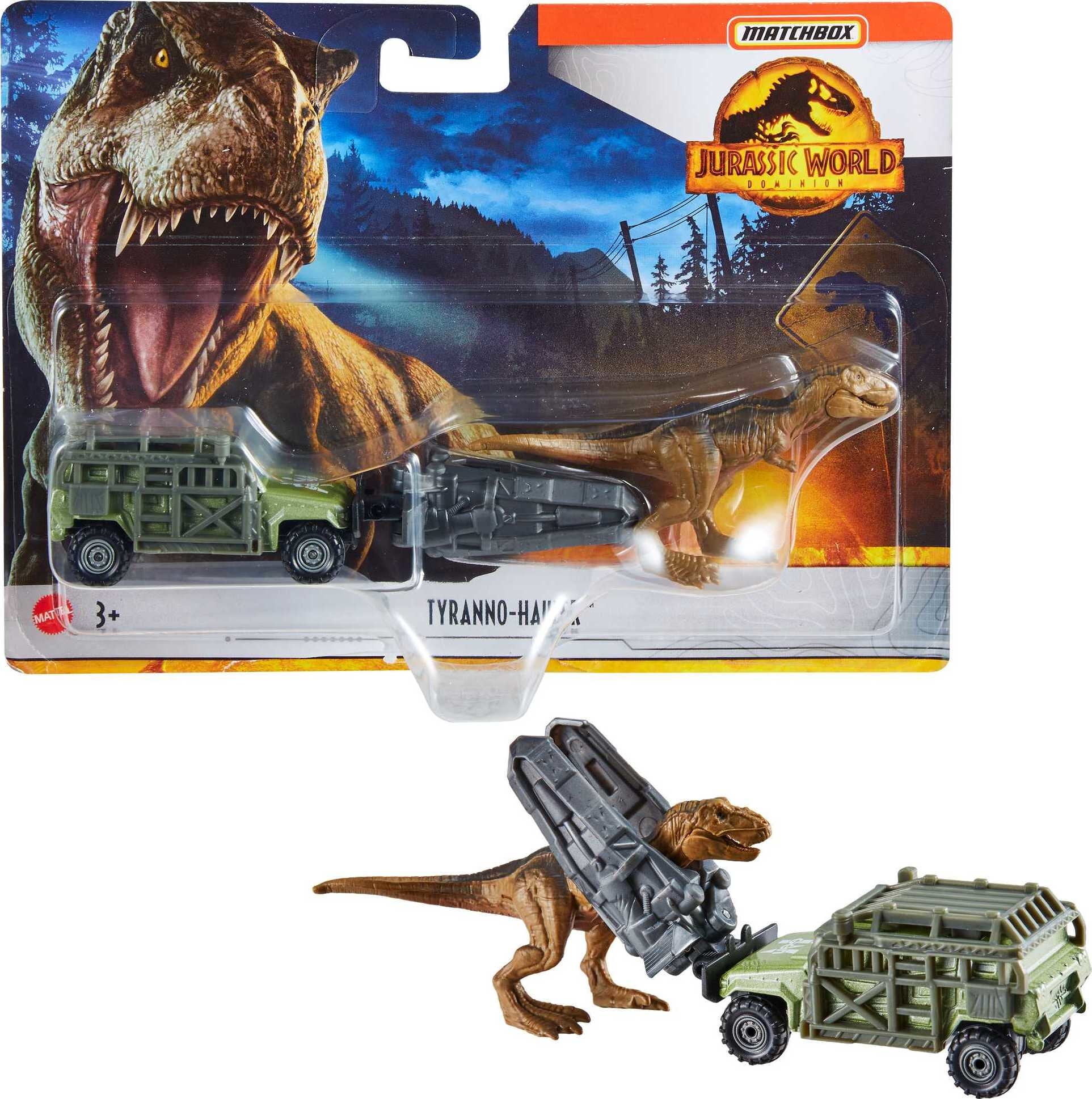 Matchbox Jurassic World Dino Transporters, 1 Vehicle & 1-2 Mini ...