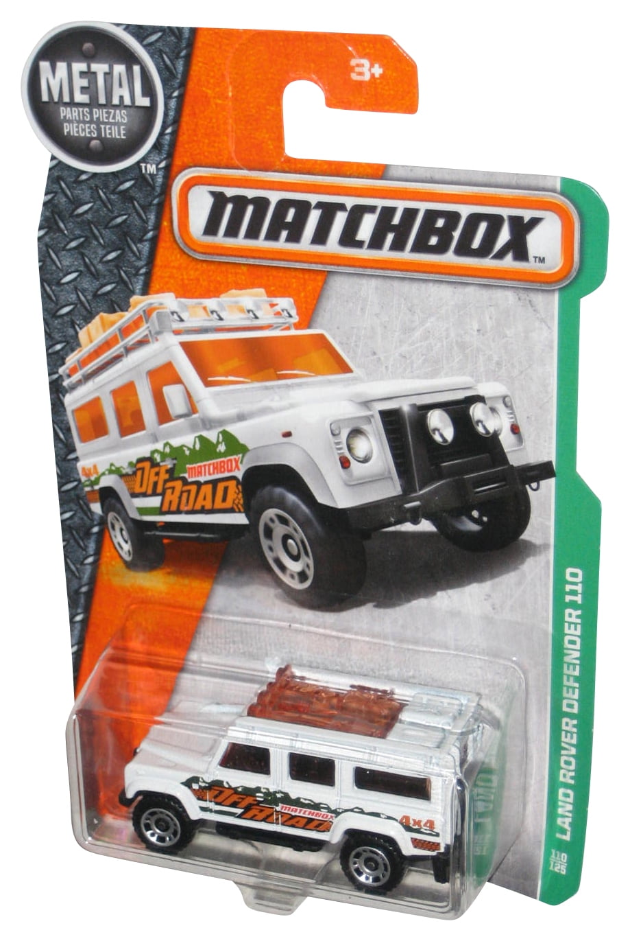 Matchbox Land Rover Defender 110 (2016) Mattel White Toy Car 110/125 ...