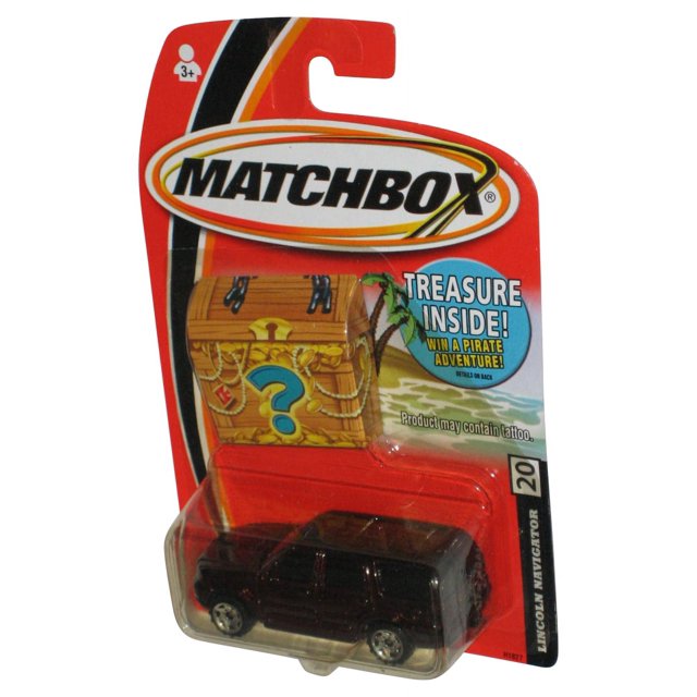 Matchbox Lincoln Navigator (2004) Mattel Maroon Red Toy #20 w/ Treasure ...