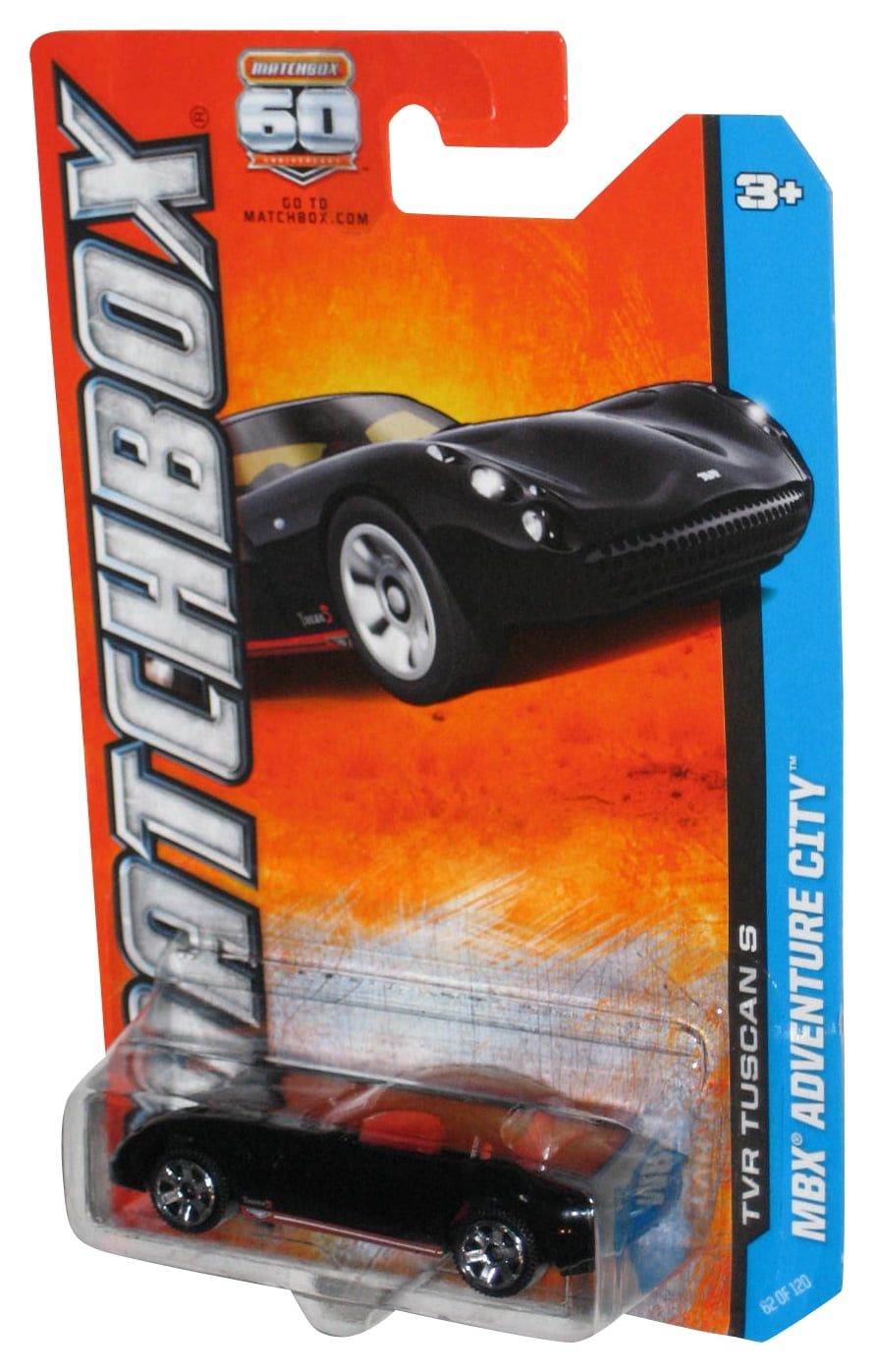 Matchbox MBX Adventure City (2012) Black TVR Tuscan S Toy Car 62/120 ...