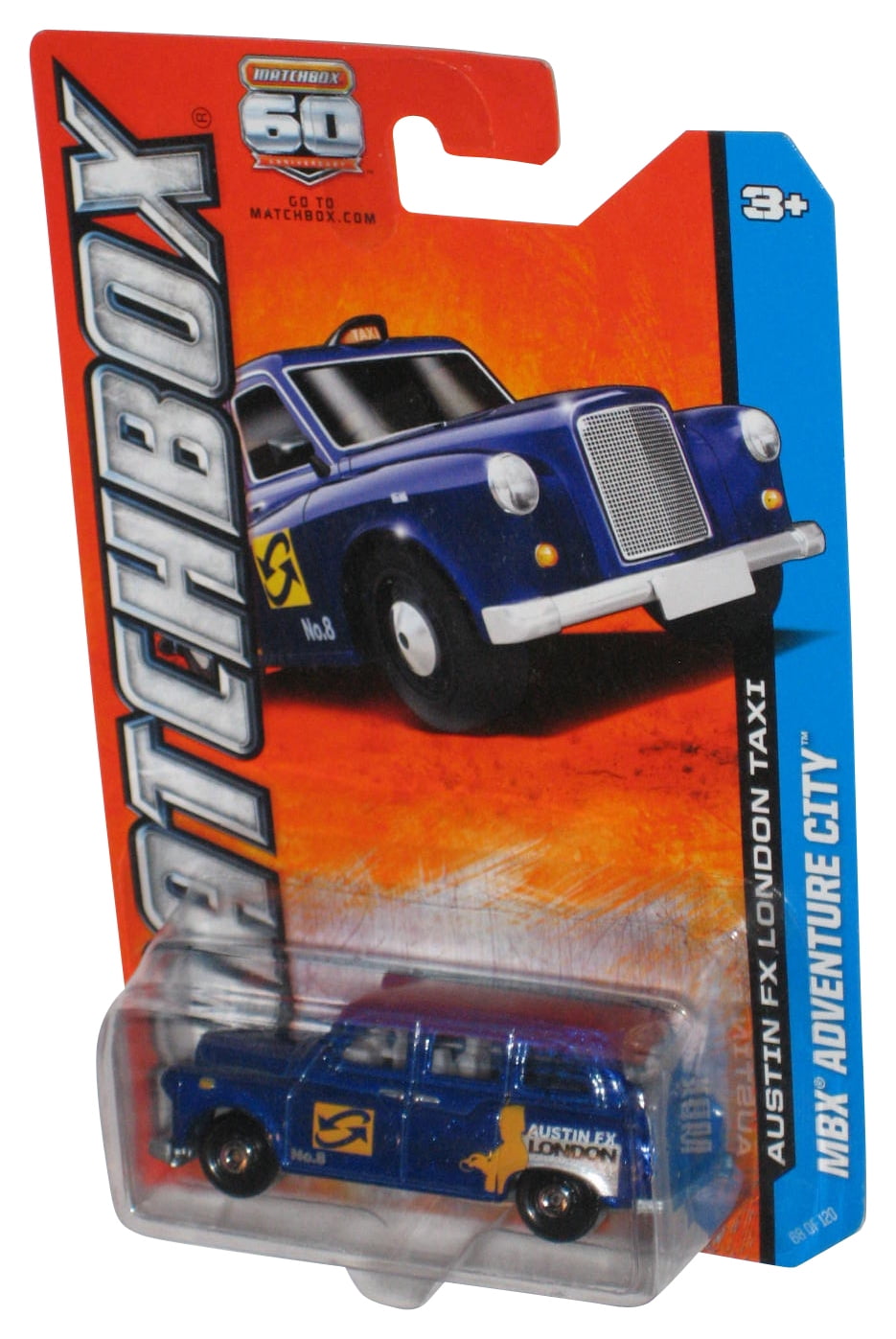 Matchbox MBX Adventure City (2012) Blue Austin FX London Taxi Toy Car ...