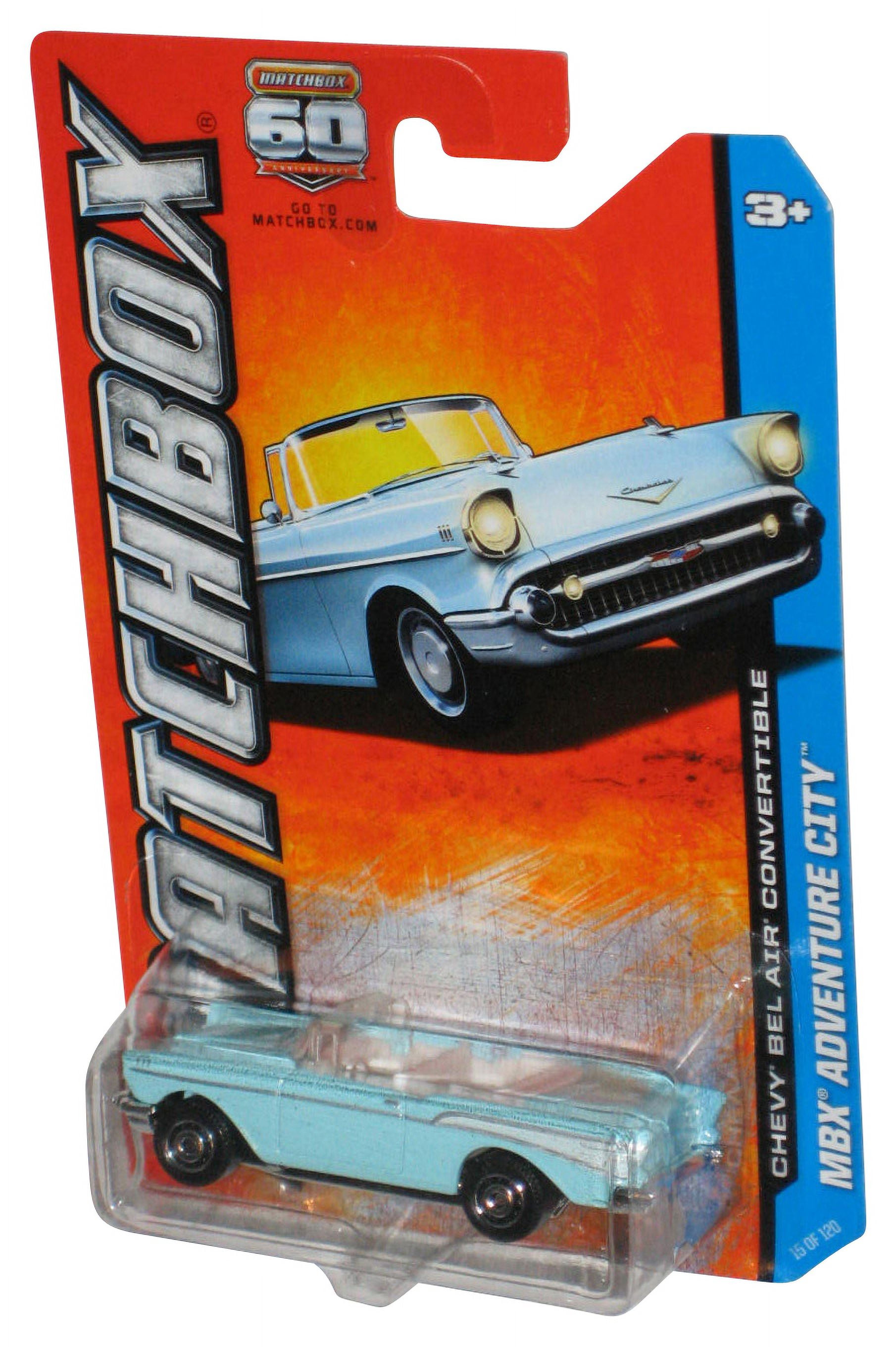 Matchbox MBX Adventure City (2012) Blue Chevy Bel Air Convertible Car ...