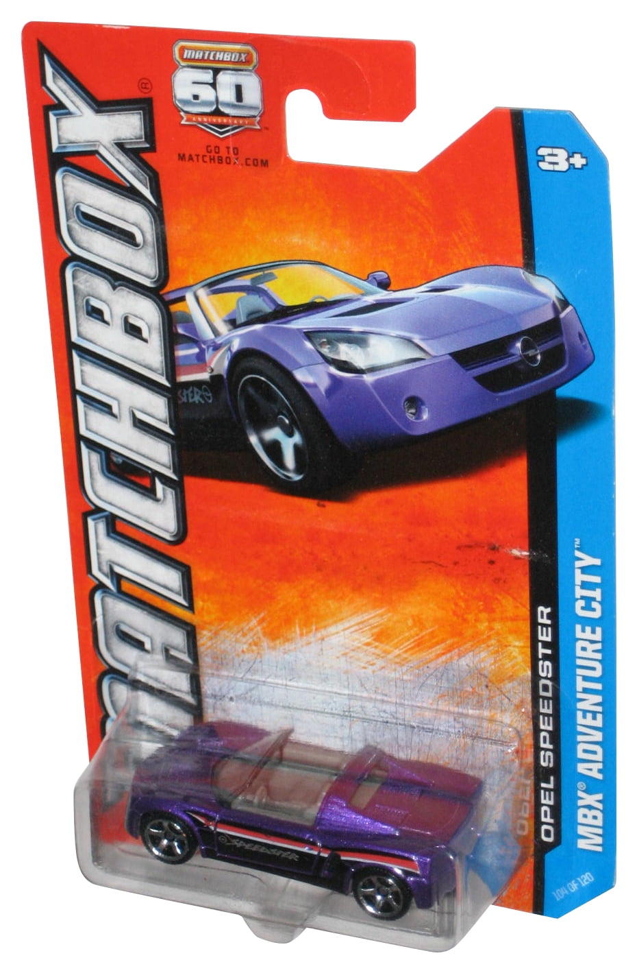 Matchbox MBX Adventure City (2012) Purple Opel Speedster Toy Car 104/ ...