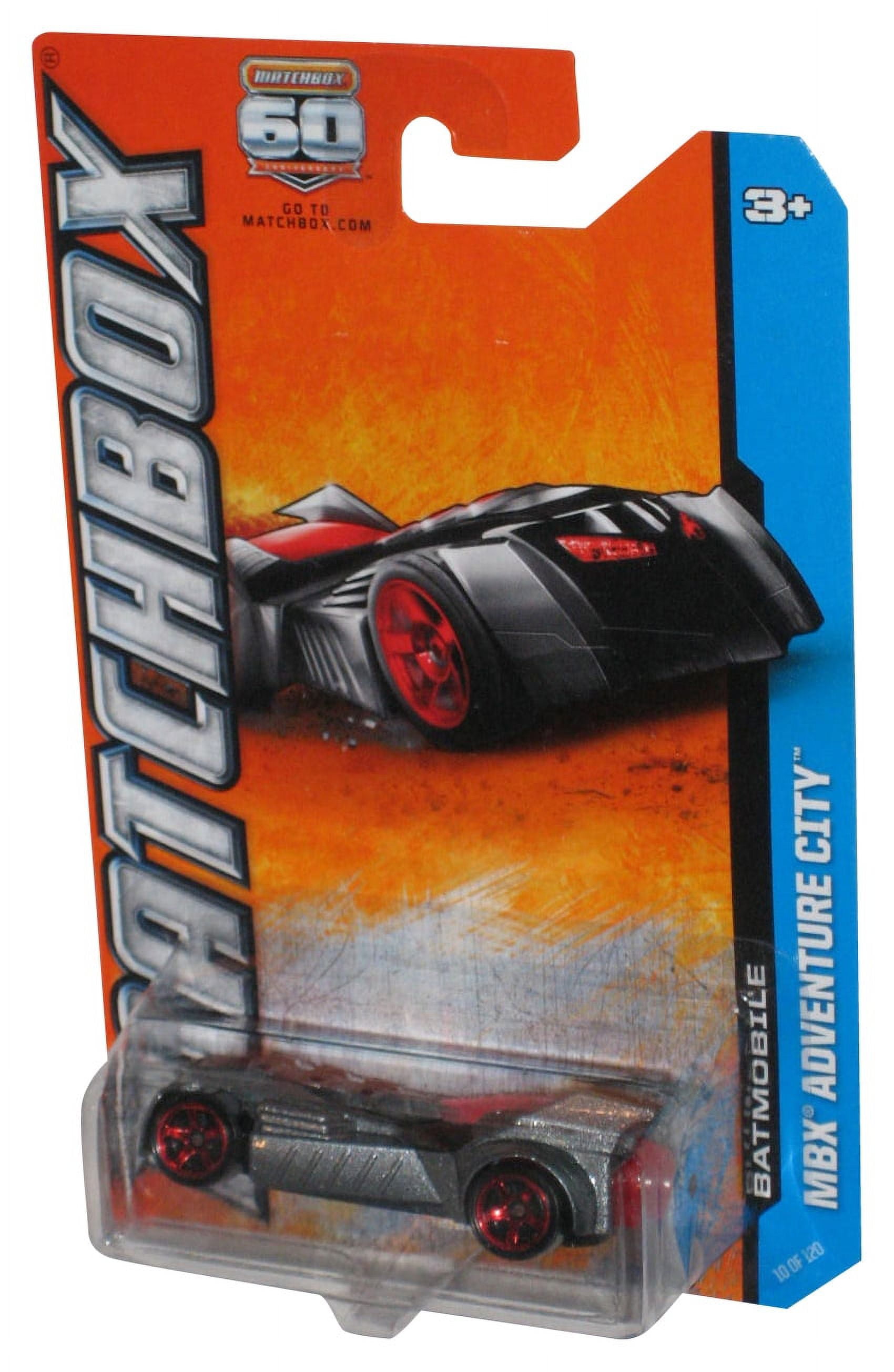 Matchbox MBX Adventure City (2012) Silver Batmobile Toy Car 10/120 ...
