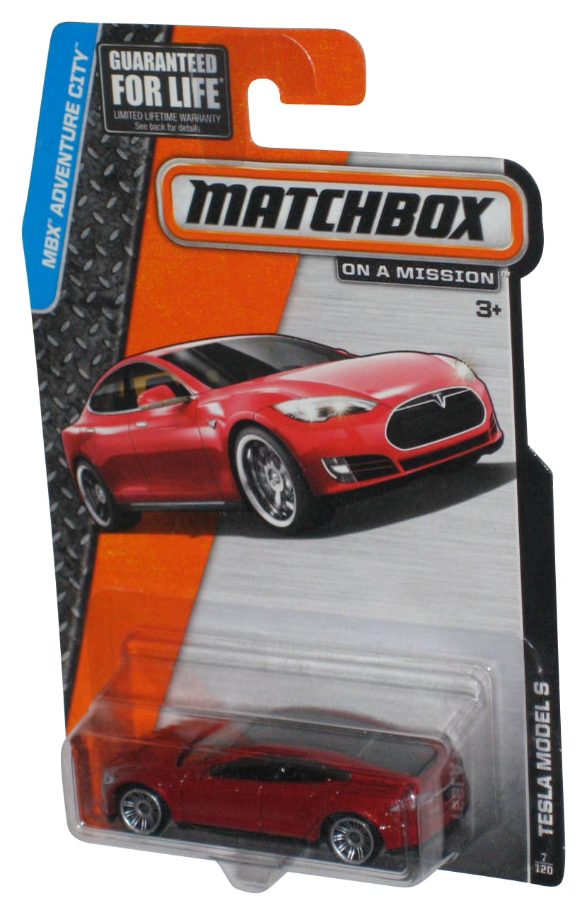 Matchbox MBX Adventure City (2014) Red Tesla Model S Car 7/120 ...