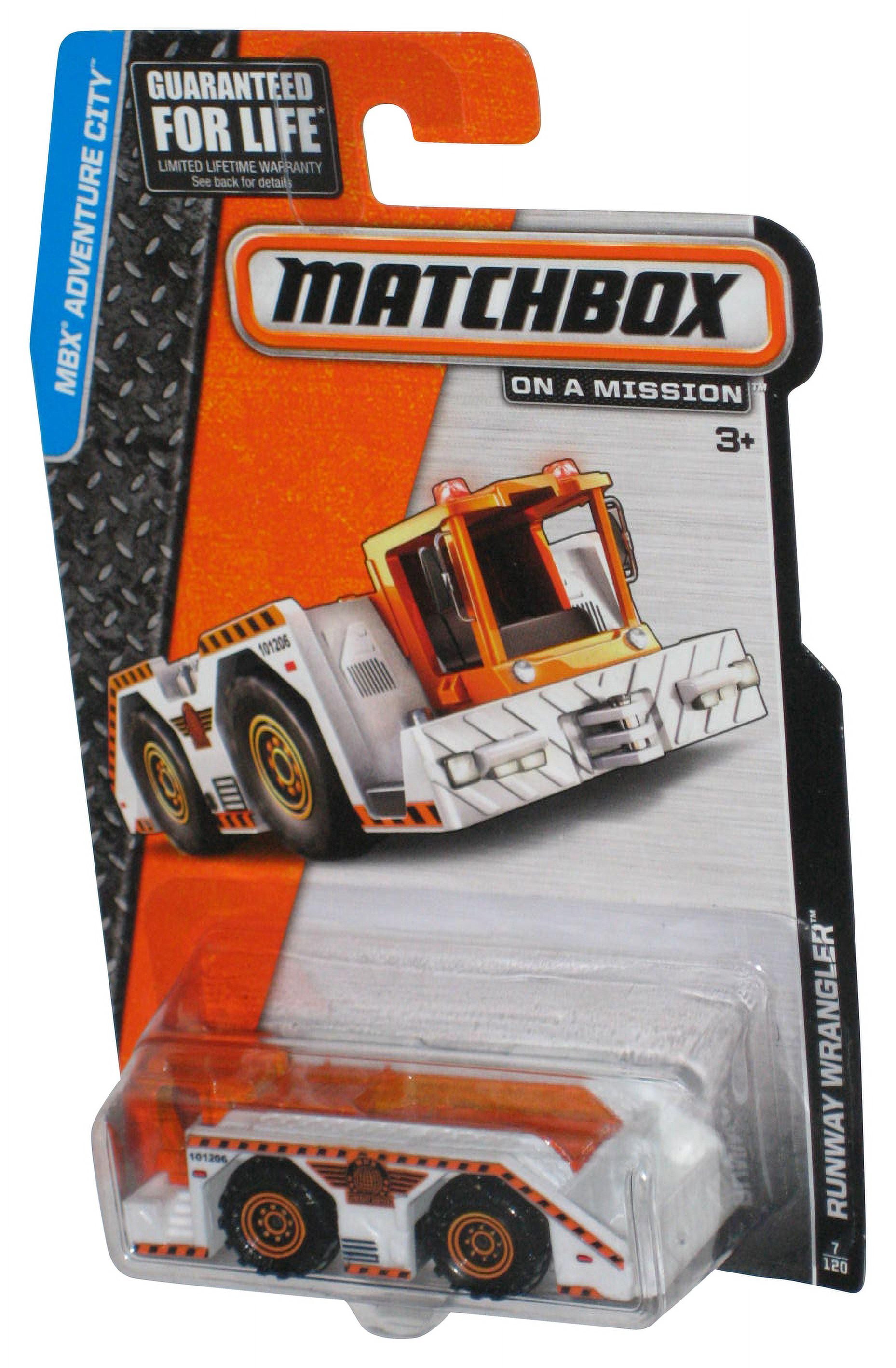 Matchbox MBX Adventure City (2014) White & Orange Runway Wrangler Toy 7 ...