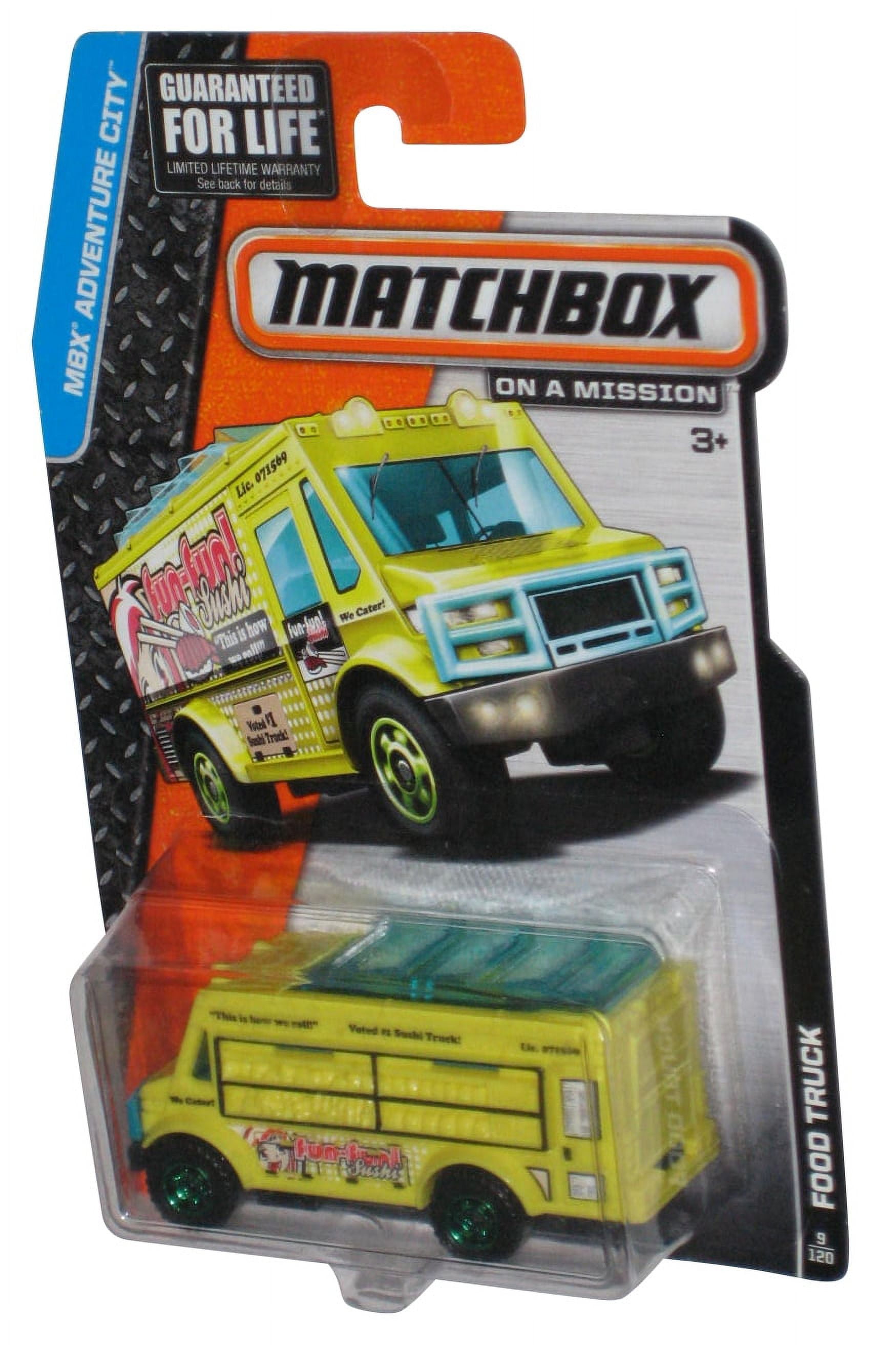 Matchbox MBX Adventure City (2014) Yellow Food Truck Toy 9/120 ...