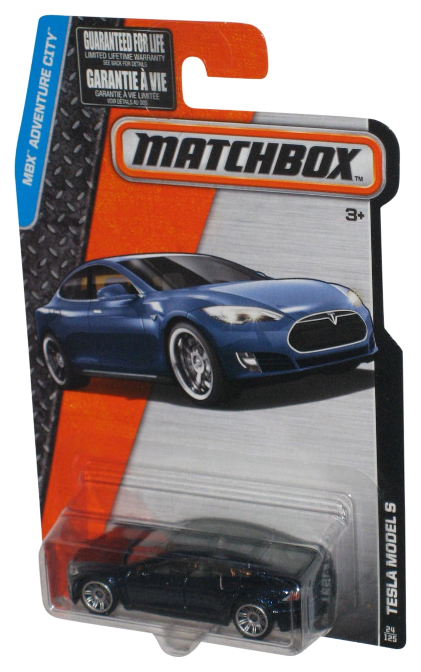 Matchbox MBX Adventure City (2015) Blue Tesla Model S Toy Car 24/125 ...