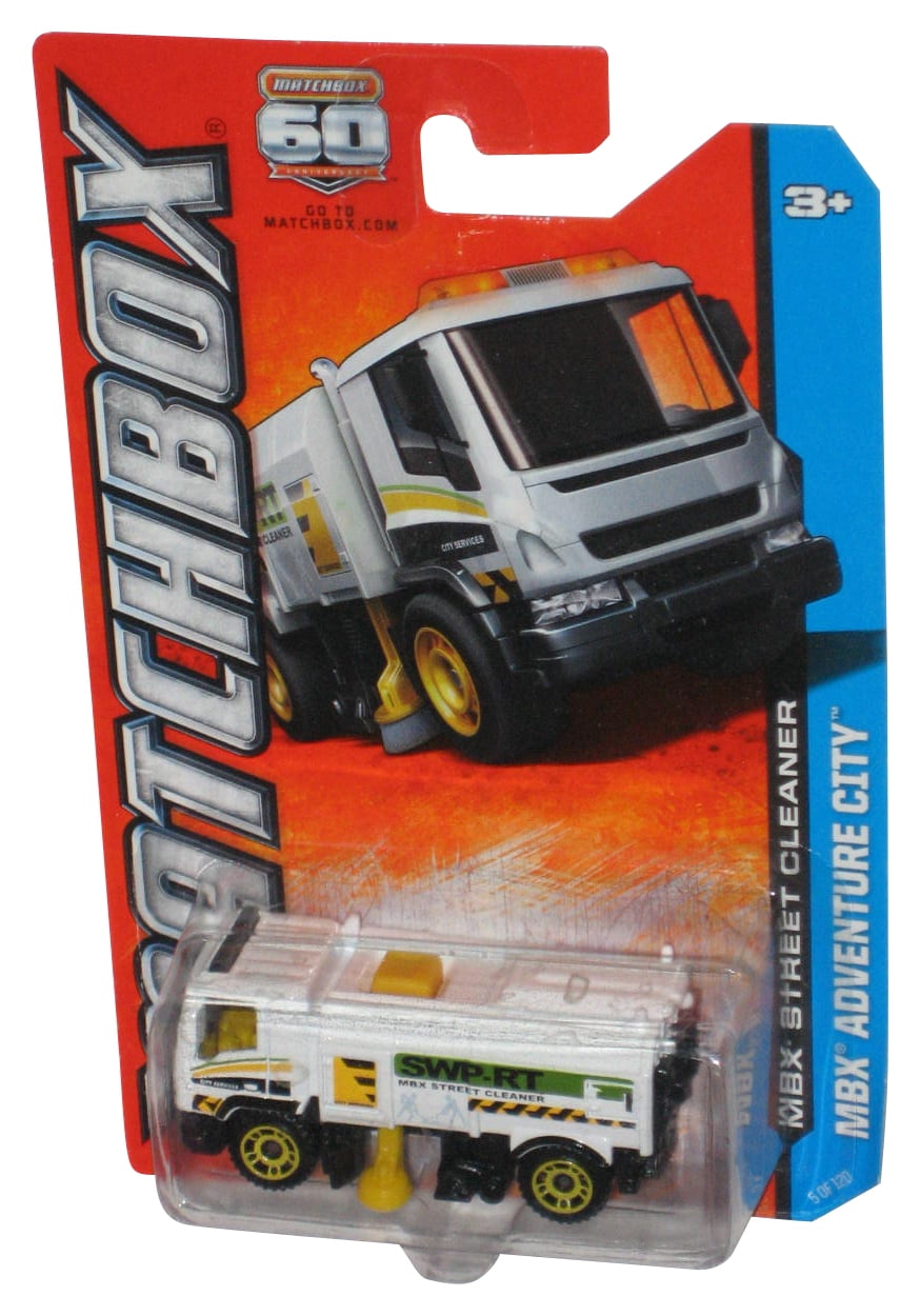 Matchbox MBX Adventure City Street Cleaner (2012) White Toy Truck 5/120 ...