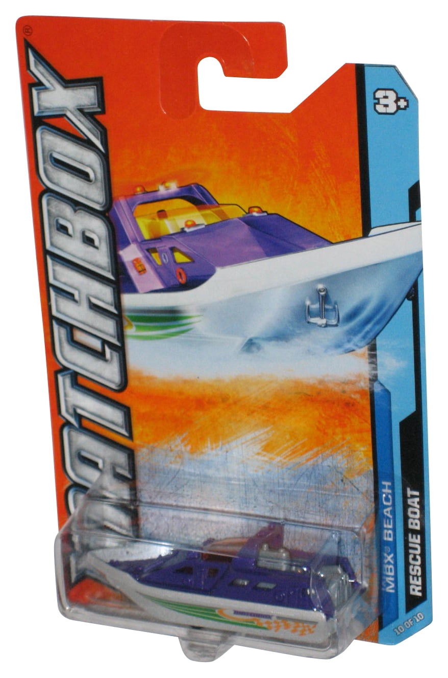 Matchbox MBX Beach 10/10 (2011) Purple & White Toy Rescue Boat 20/120 ...