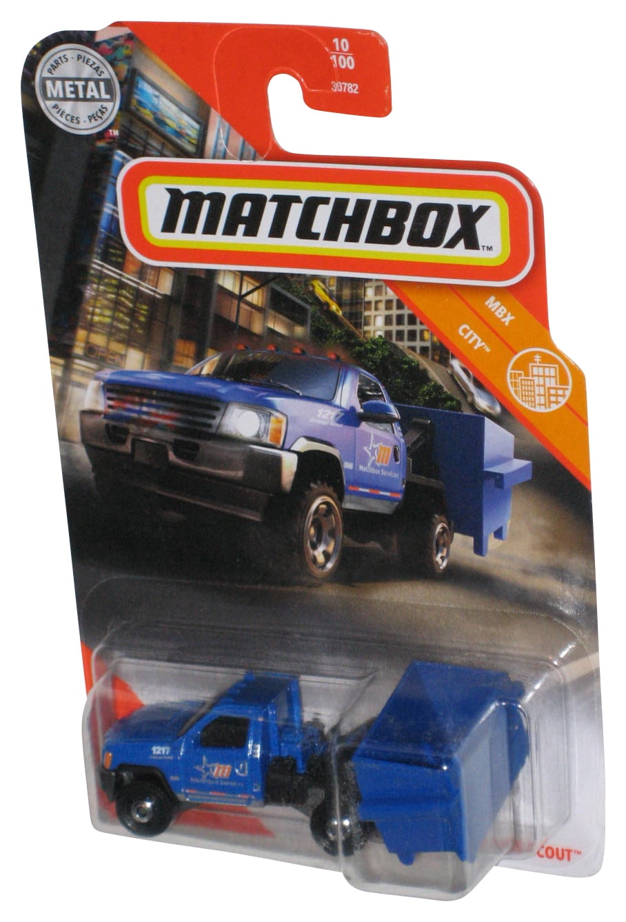 Matchbox MBX City (2020) Blue Garbage Scout Toy Car Vehicle 10/100 ...