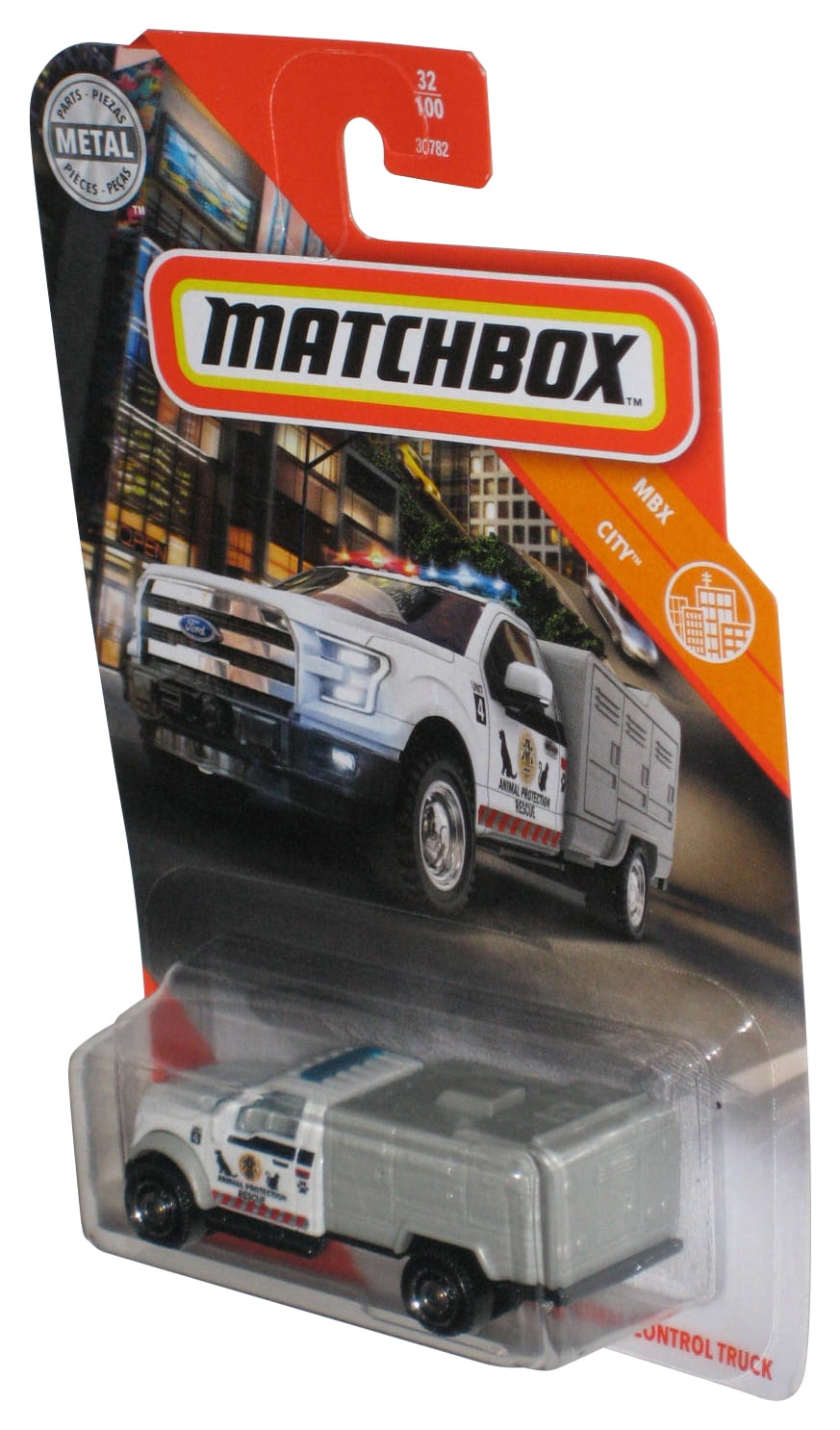 Matchbox MBX City (2020) White & Grey '10 Ford Animal Control Truck Toy ...