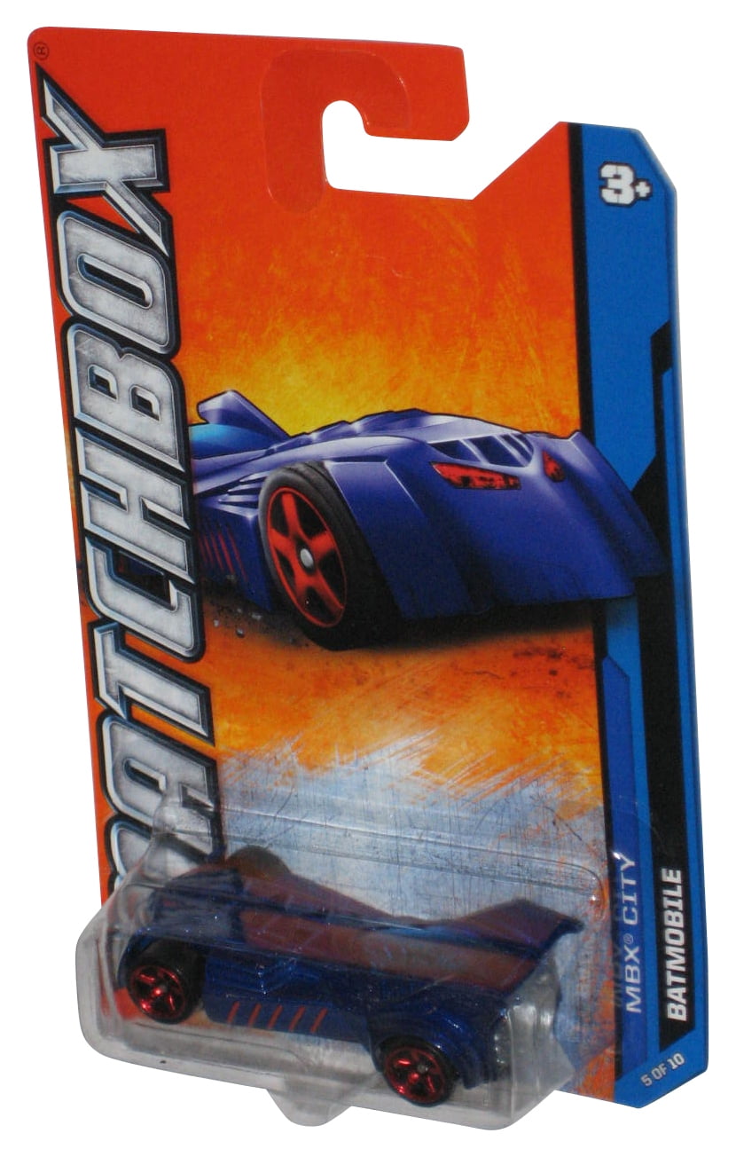 Matchbox MBX City 5/10 (2011) Mattel Blue Batman Batmobile Toy Car 25/ ...