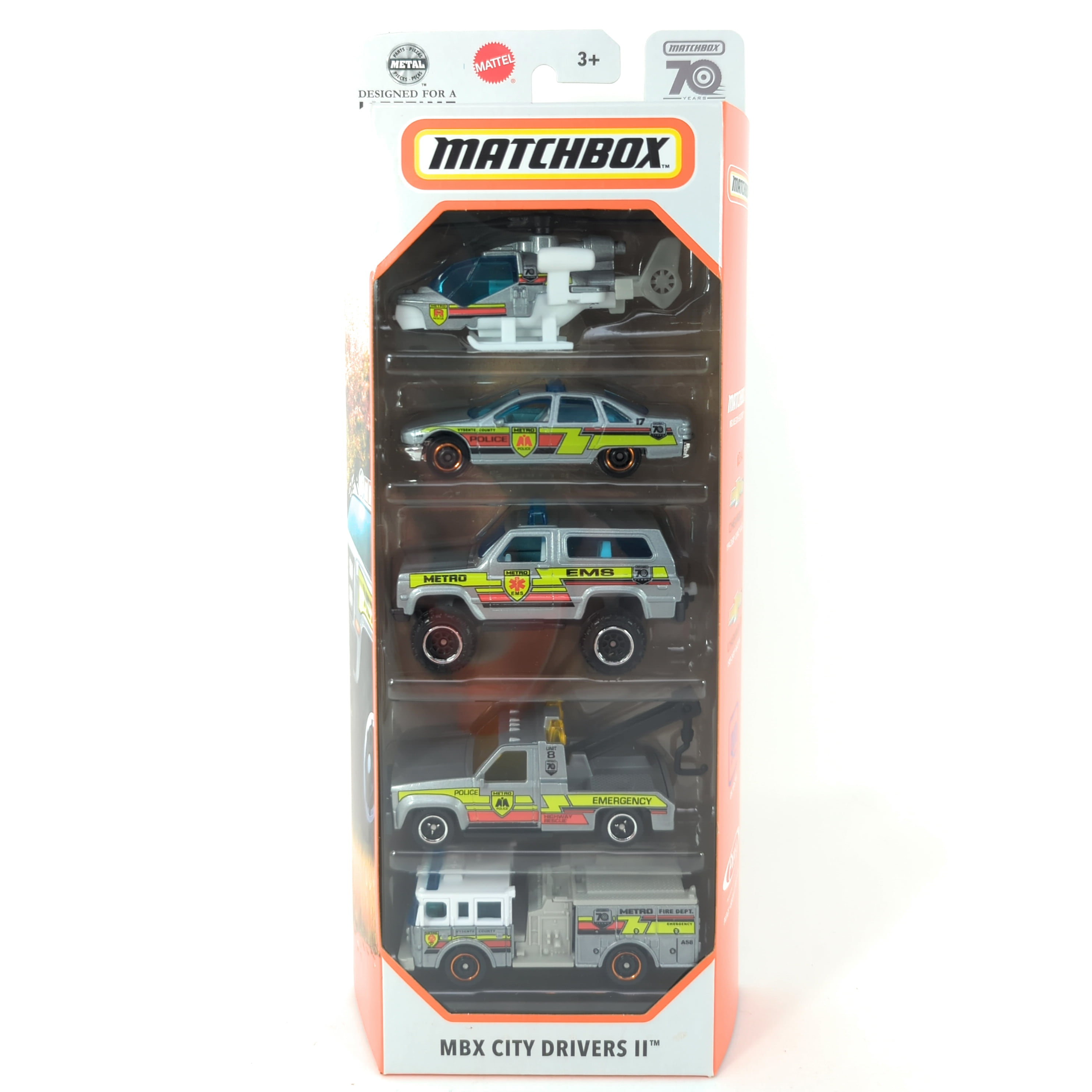 Matchbox MBX City Drivers II 1:64 Scale Die Cast Metal Vehicles 5 Car ...