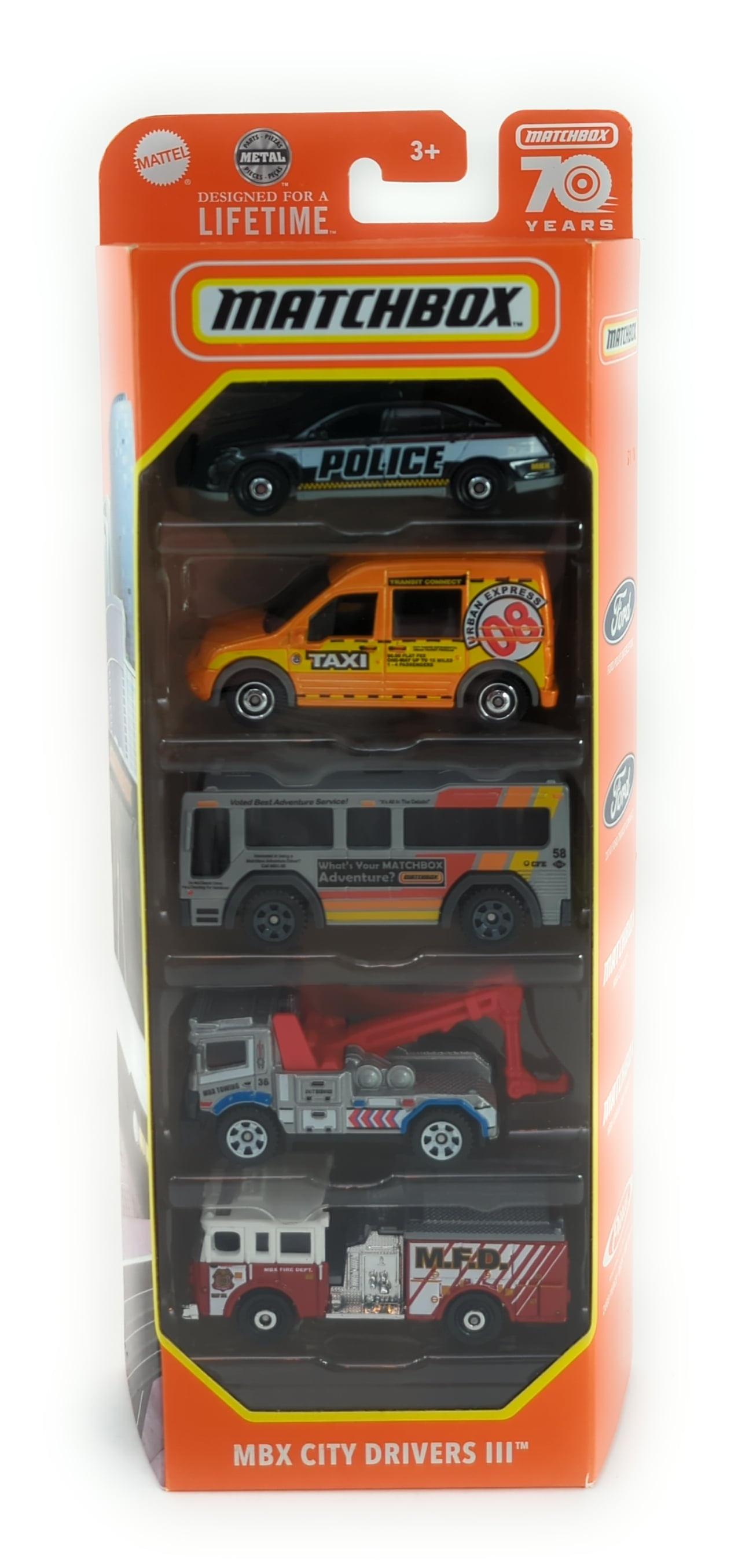 Matchbox MBX City Drivers III 5 Car Pack 1:64 Scale Die Cast Vehicles ...