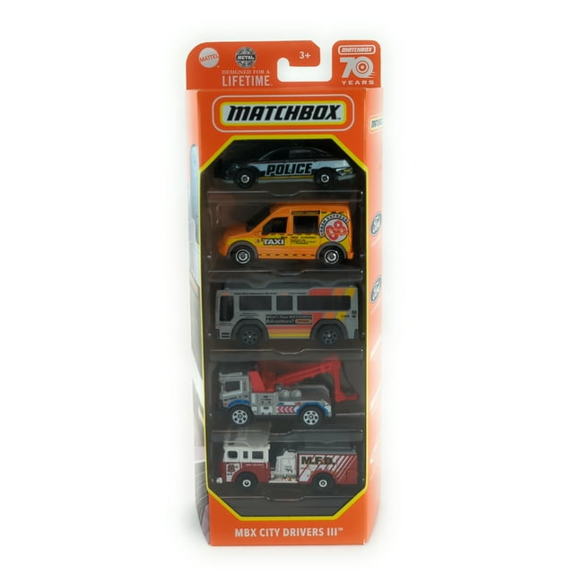 Matchbox MBX City Drivers III 5 Car Pack 1:64 Scale Die Cast Vehicles ...