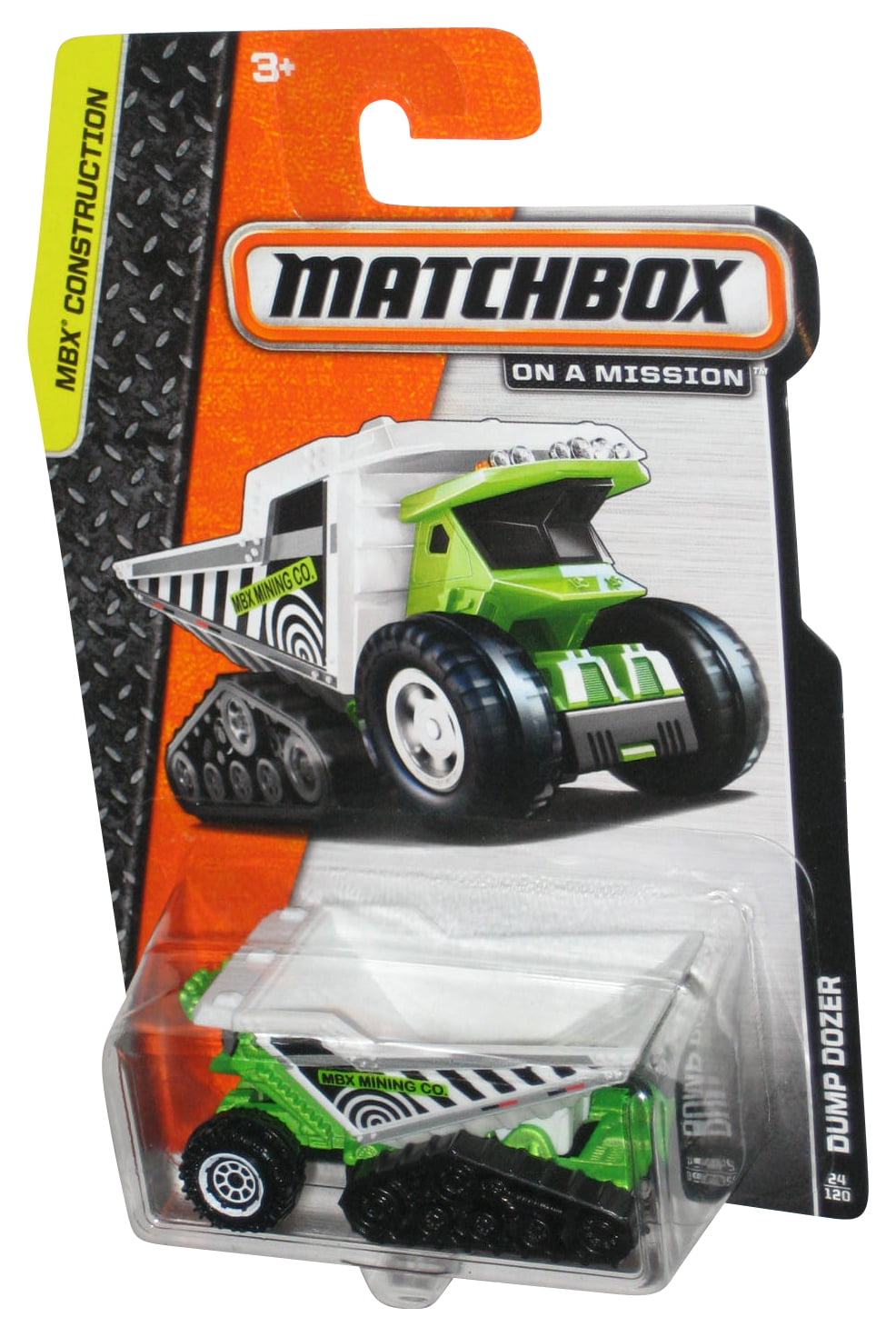 Matchbox MBX Construction (2013) Green & White Dump Dozer Toy Truck 24/ ...
