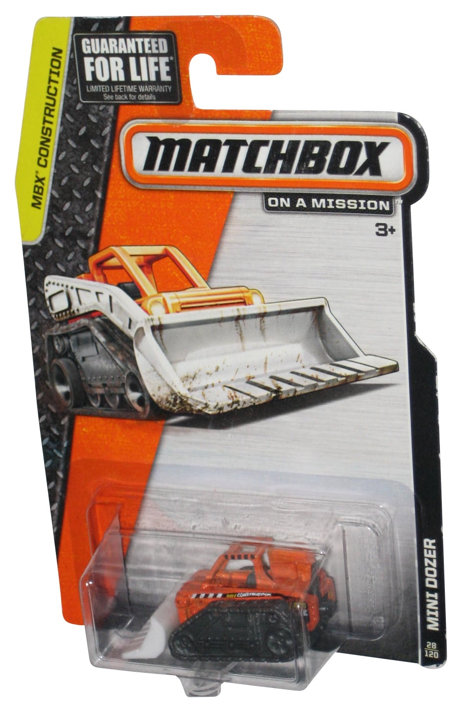 Matchbox MBX Construction (2014) White & Orange Mini Dozer Toy 028/120 ...