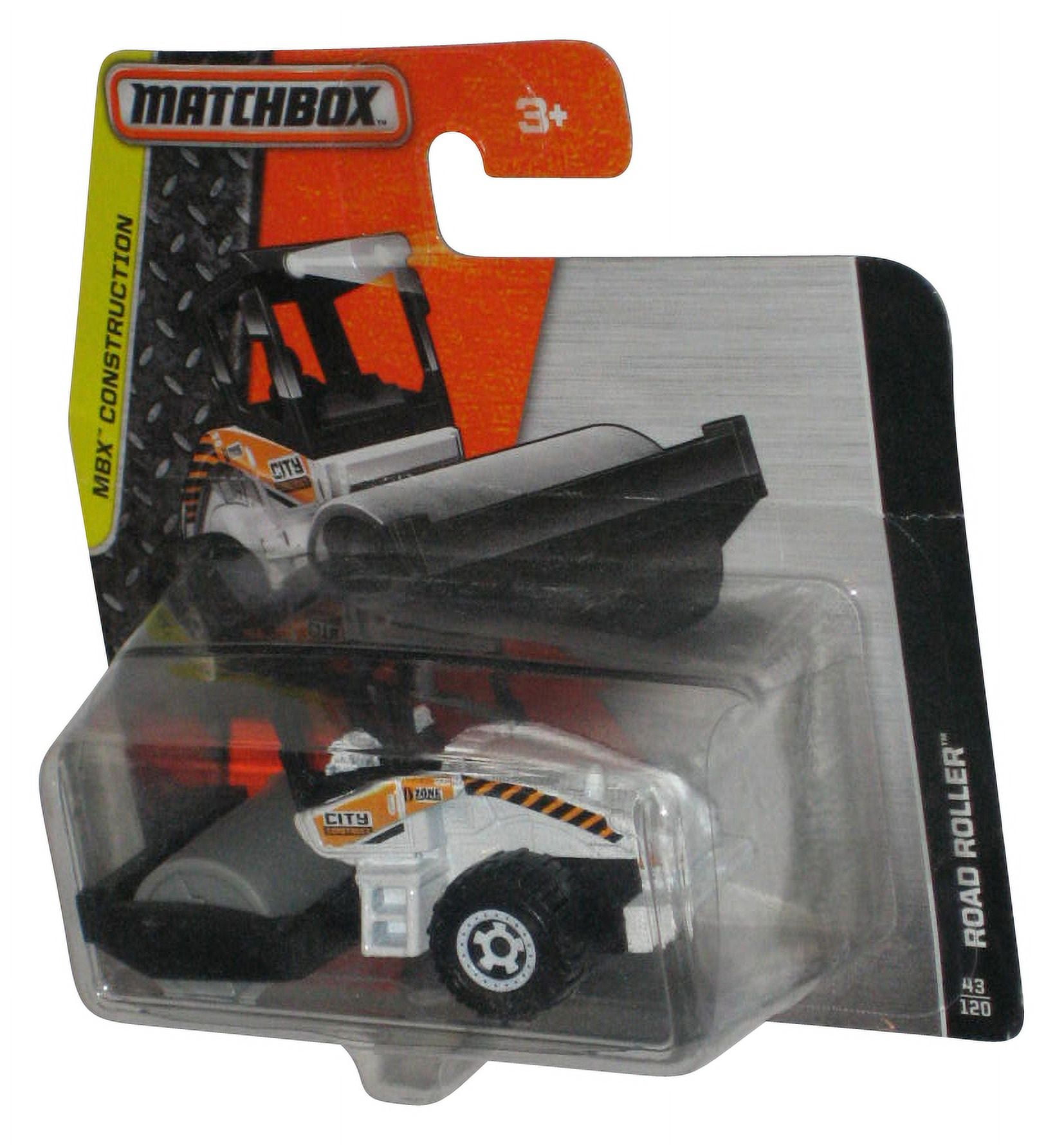 Matchbox MBX Construction (2015) White Road Roller Toy Vehicle 43/120 ...
