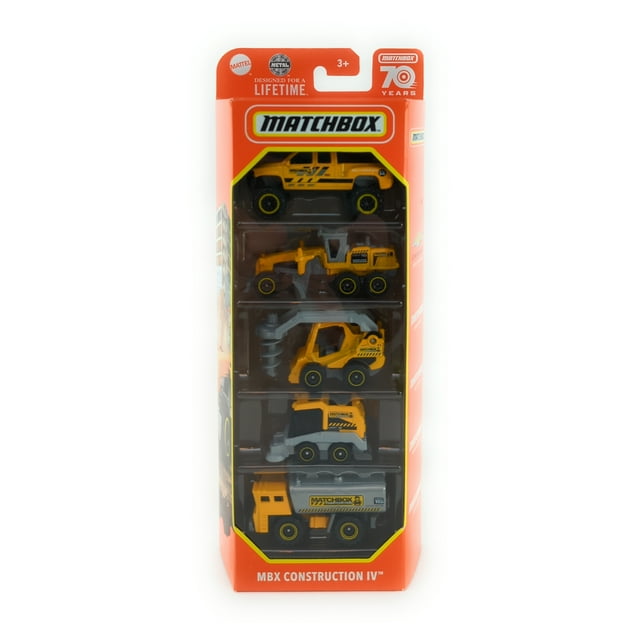 Matchbox MBX Construction IV 5 Car Pack 1:64 Scale Die Cast Vehicles ...