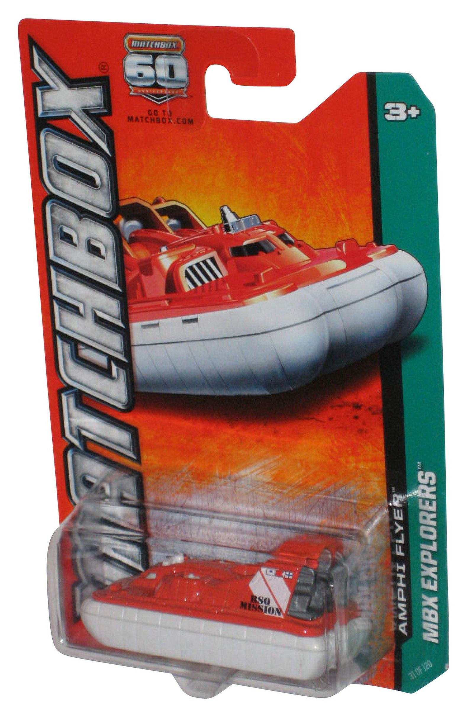 Matchbox MBX Explorers (2012) Orange & White Amphi Flyer Toy Boat 31/ ...