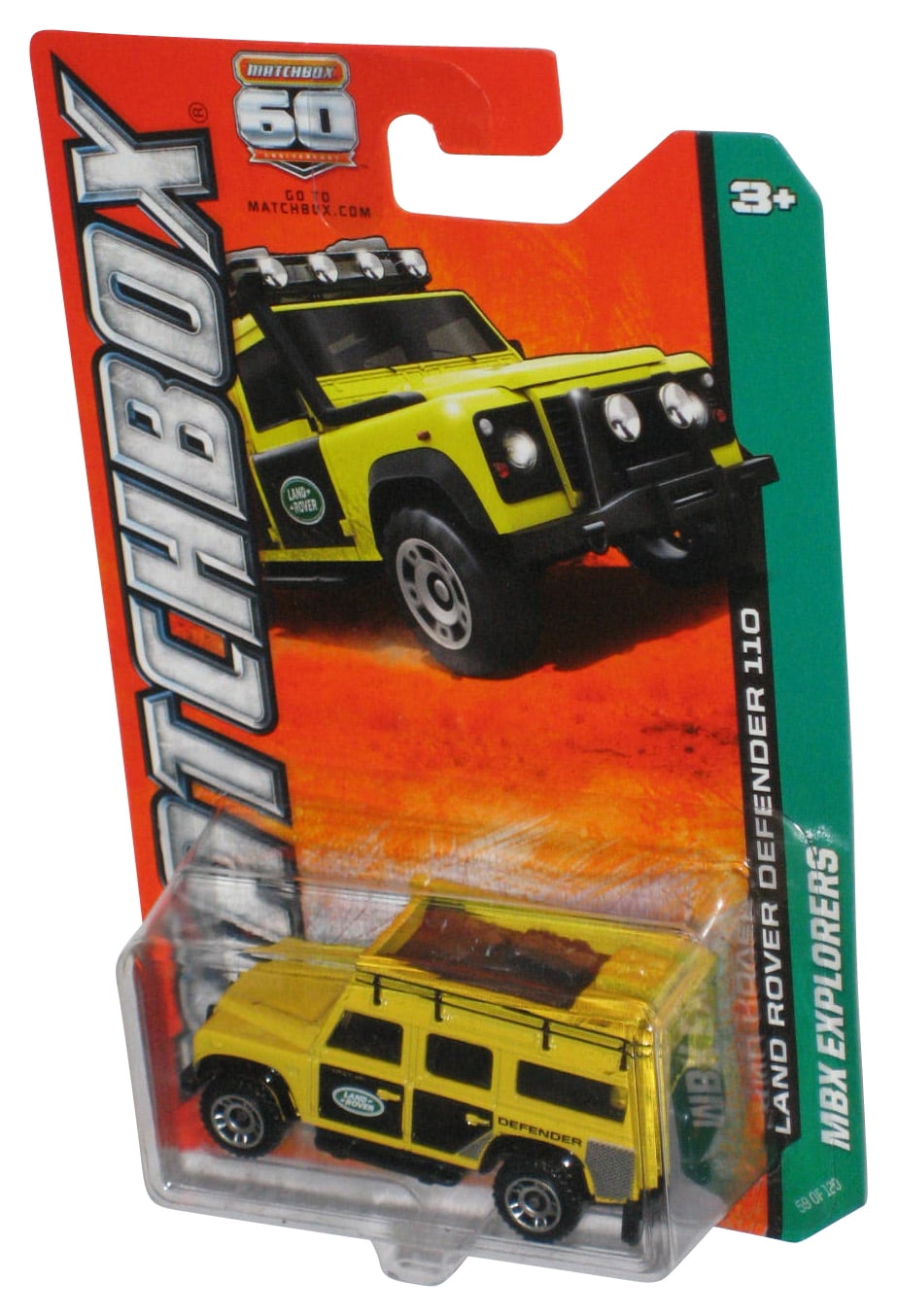 Matchbox MBX Explorers (2012) Yellow Land Rover Defender 110 Toy Car 59 ...