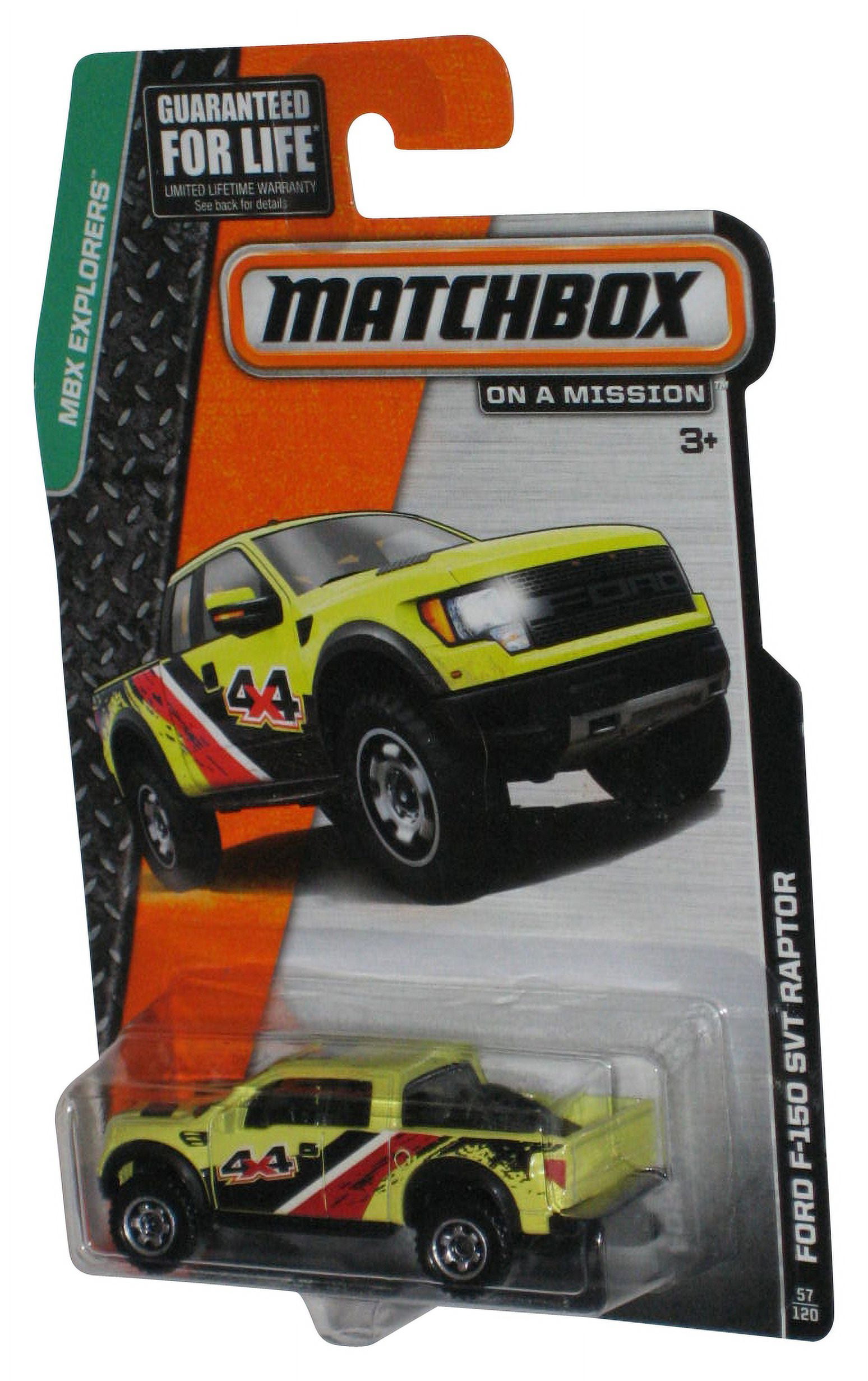 Matchbox MBX Explorers (2013) Yellow Ford F-150 SVT Raptor Toy Truck 57 ...
