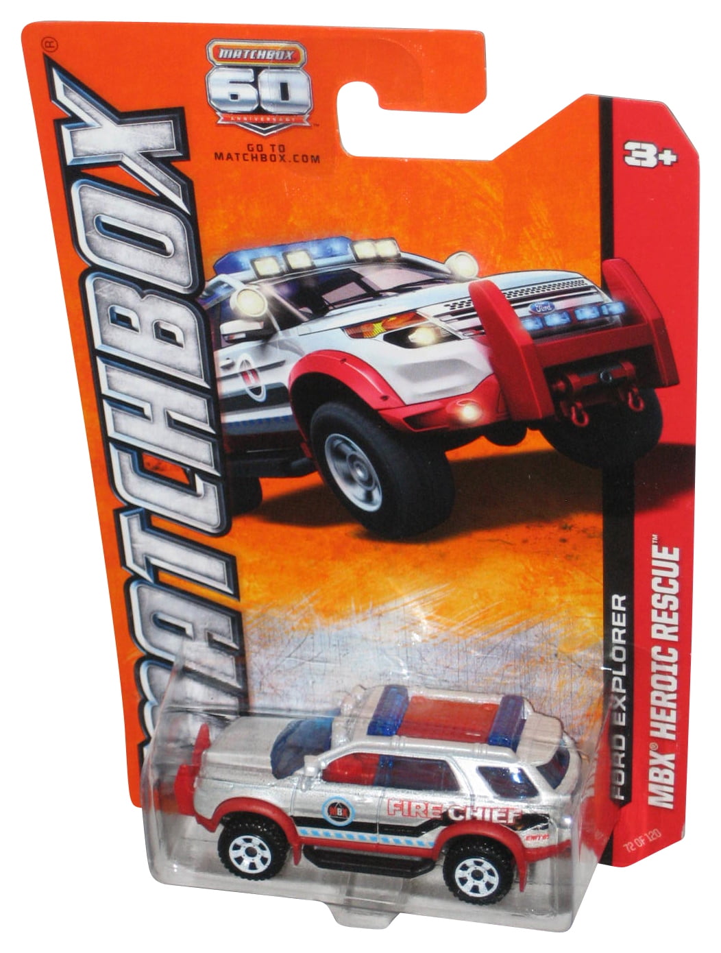 Matchbox MBX Heroic Rescue (2012) White Ford Explorer Toy Car 72/120 ...