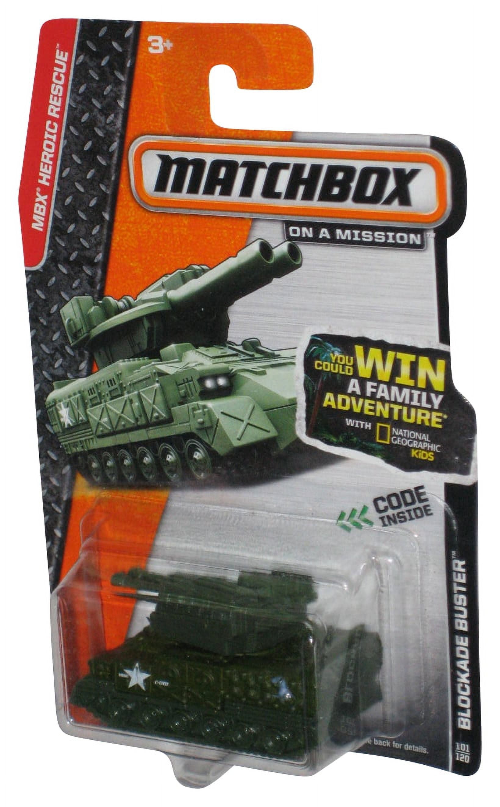 Matchbox MBX Heroic Rescue (2013) Blockade Buster Green Toy Tank 101/ ...