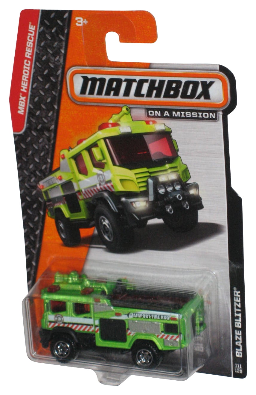 Matchbox MBX Heroic Rescue (2013) Green Blaze Blitzer Toy Truck #111/ ... Matchbox MBX Heroic Rescue (2013) Green Blaze Blitzer Toy Truck #111/ ...