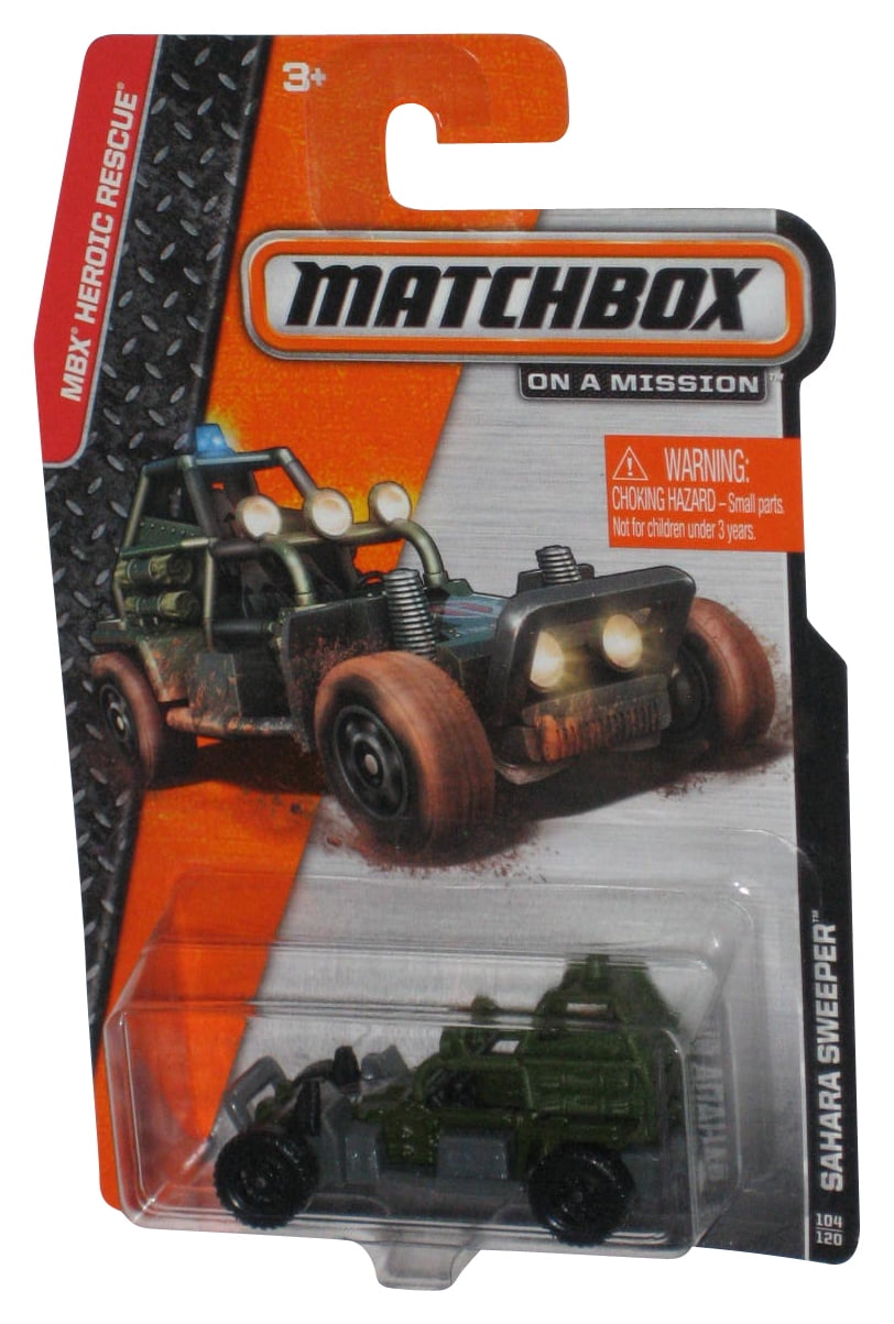 Matchbox MBX Heroic Rescue (2013) Green Sahara Sweeper Toy Car 104/120 ... Matchbox MBX Heroic Rescue (2013) Green Sahara Sweeper Toy Car 104/120 ...