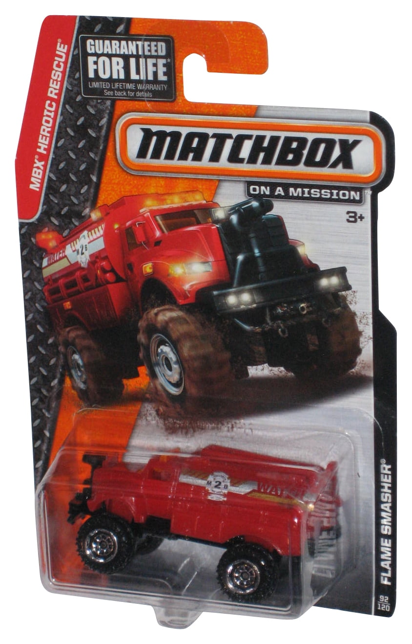 Matchbox MBX Heroic Rescue (2013) Red Flame Smasher Toy Vehicle 92/120 ...