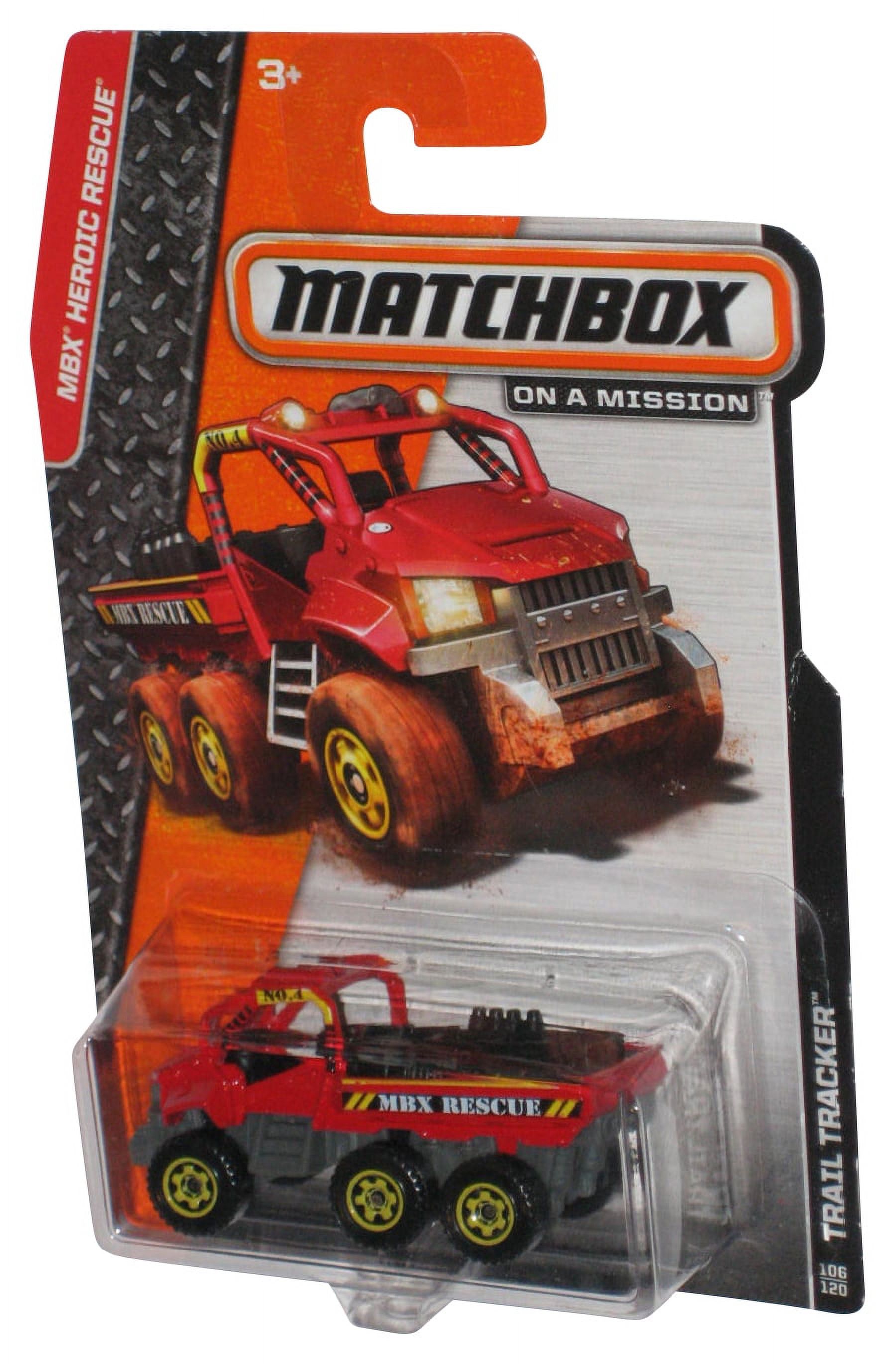 Matchbox MBX Heroic Rescue (2013) Red Trail Tracker Toy Truck 106/120 ...