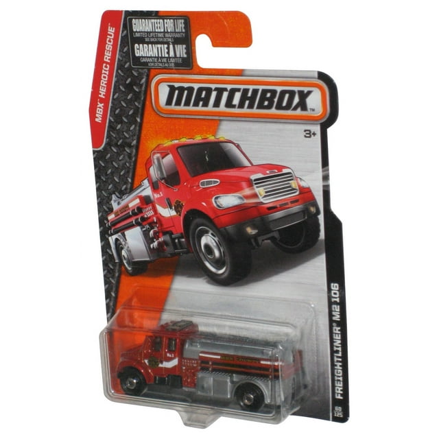 Matchbox MBX Heroic Rescue (2015) Red Freightliner M2 106 Toy Truck 60/ ...