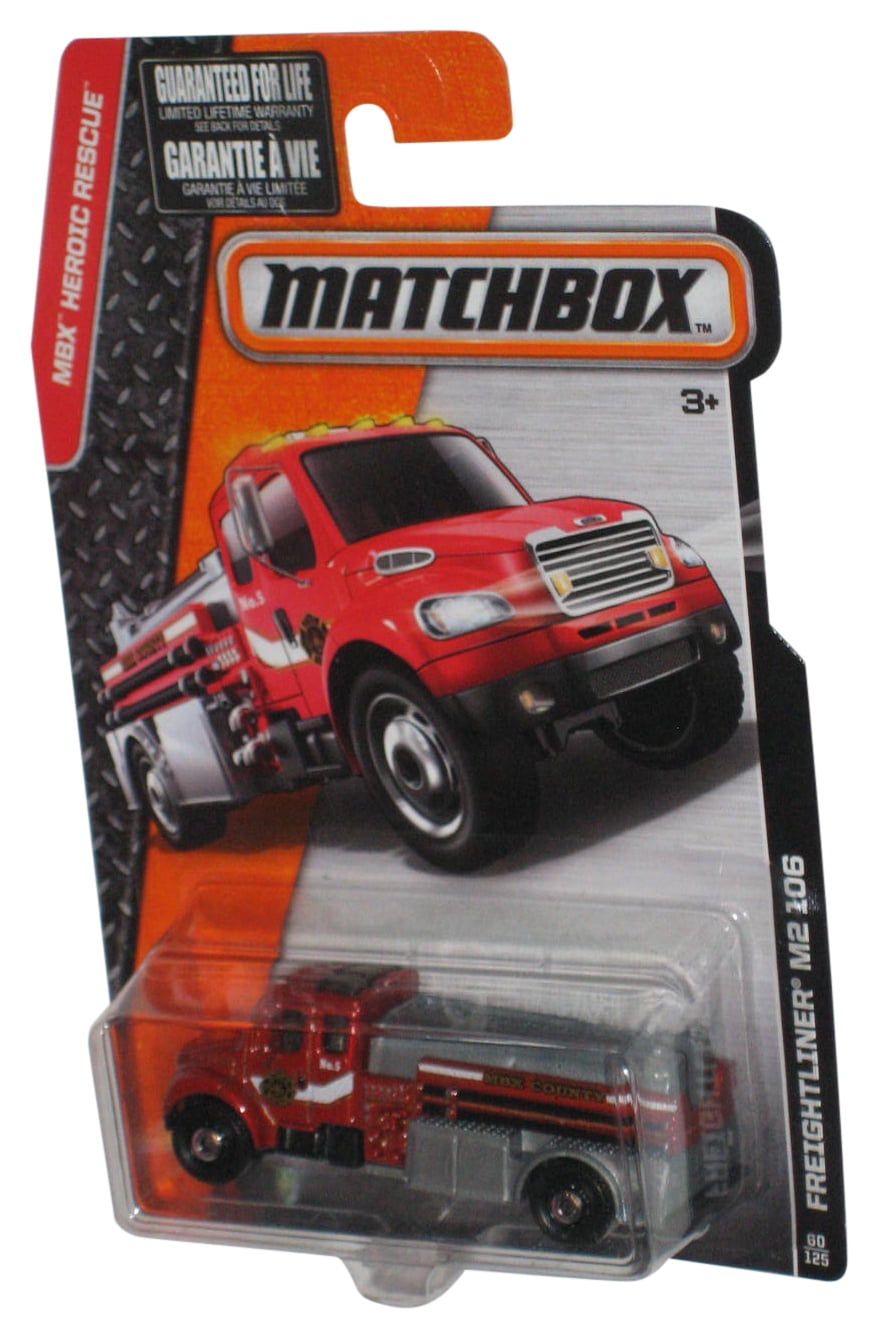 Matchbox MBX Heroic Rescue (2015) Red Freightliner M2 106 Toy Truck 60/ ...