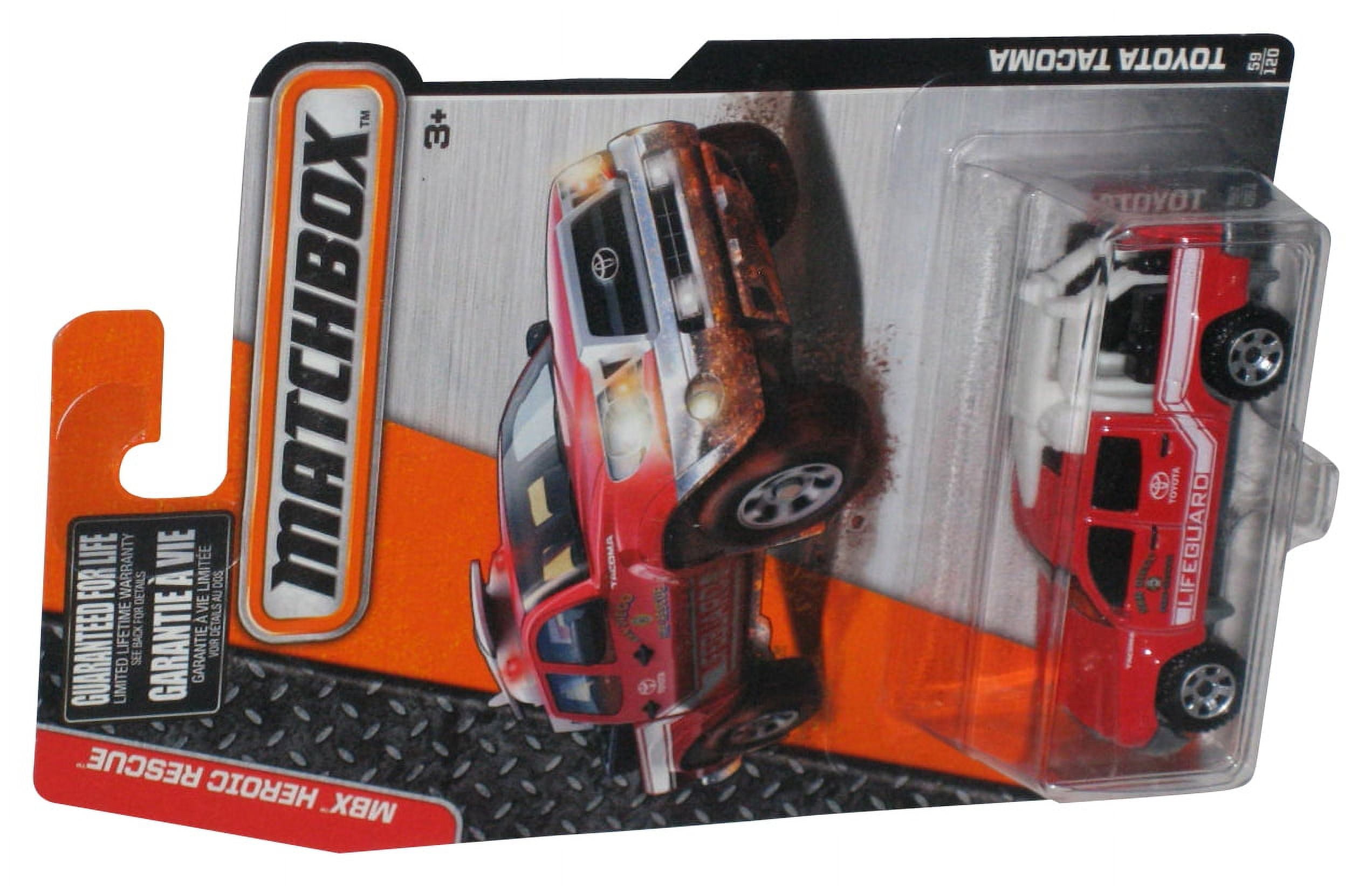 Matchbox MBX Heroic Rescue (2015) Red Toyota Tacoma Lifeguard Toy Truck ...