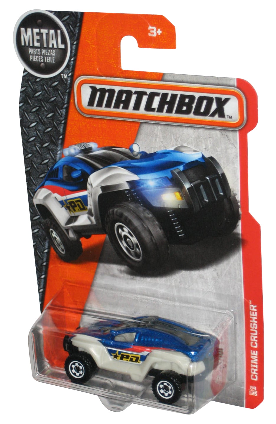Matchbox MBX Heroic Rescue (2016) Silver & Blue Crime Crusher 4x4 Toy ...