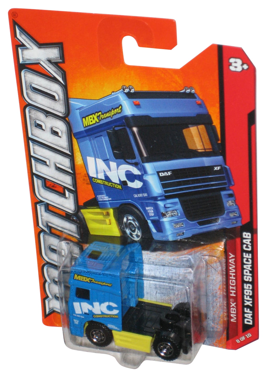 Matchbox MBX Highway (2011) Blue & Yellow Daf XF95 Space Cab Truck Toy ...