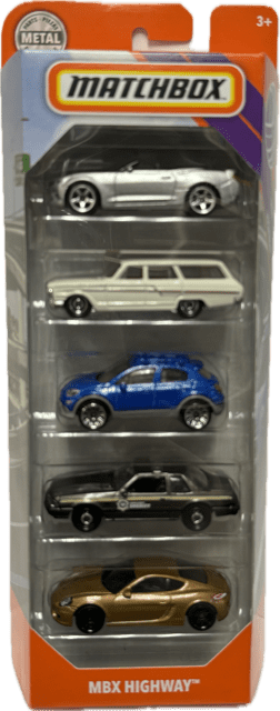 Matchbox MBX Highway 5 Pack Convertible Camaro Fairlane Fiat Mustang ...