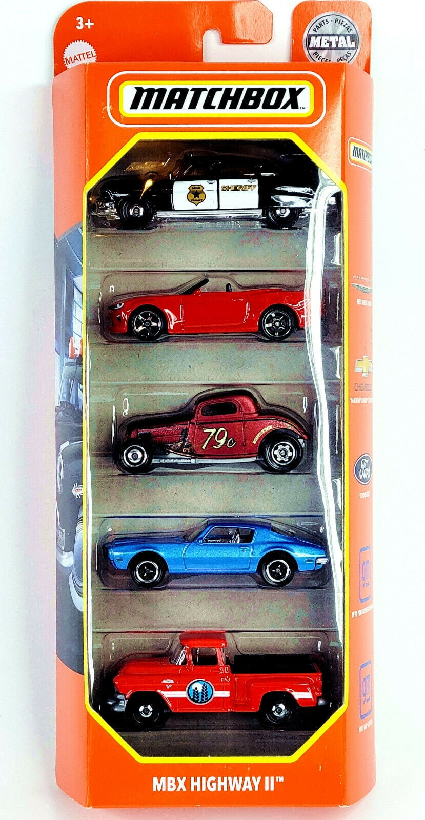 Matchbox MBX Highway II 5-Pack 1:64 Scale Vehicles - Walmart.com
