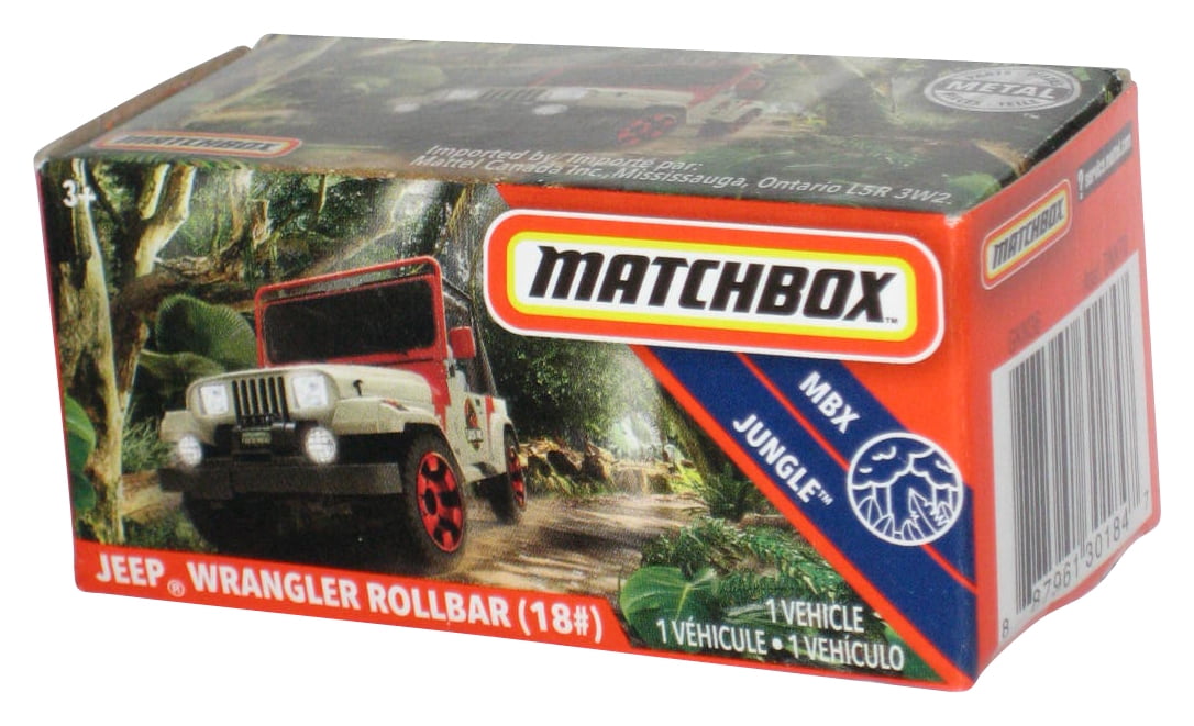 Matchbox MBX Jungle (2019) Gray Jeep Wrangler Rollbar Power Grab Box ...