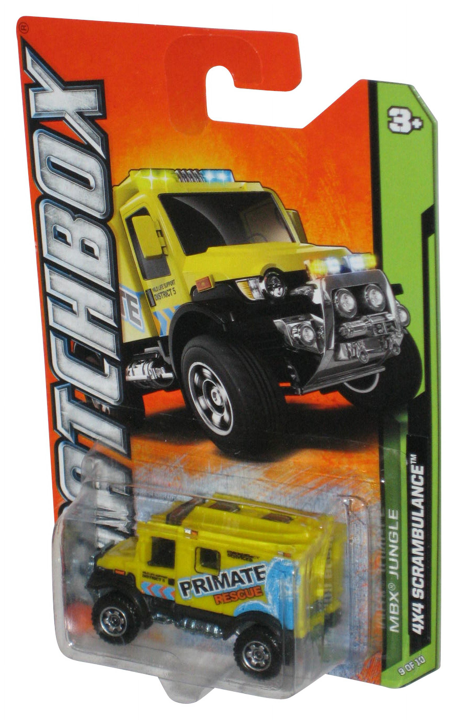 Matchbox MBX Jungle 9/10 (2011) Yellow 4x4 Scrambulance Primate Rescue ...