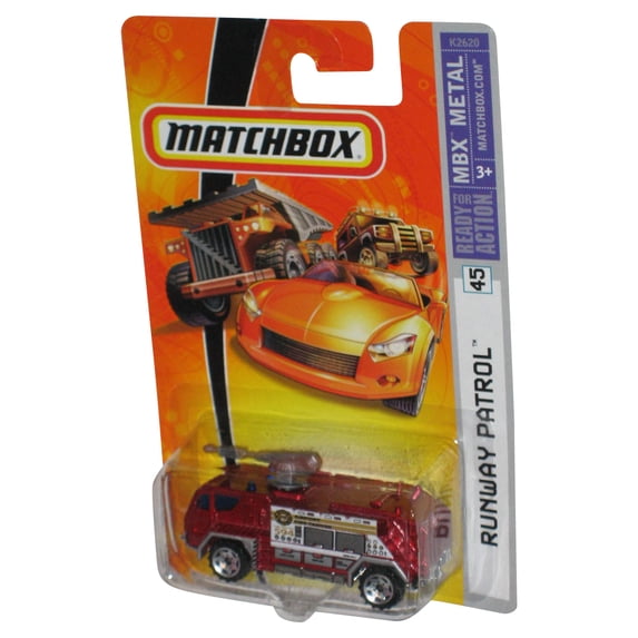 Matchbox MBX Metal (2006) Red Runway Patrol Fire Tanker Toy Truck #45 ...