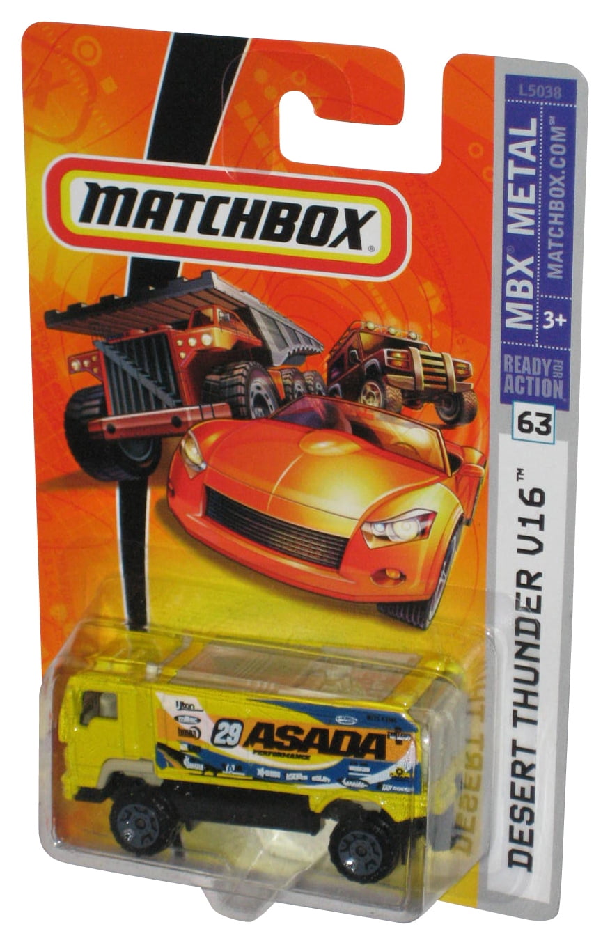 Matchbox MBX Metal (2007) Desert Thunder V16 Yellow Toy Car #63 ...
